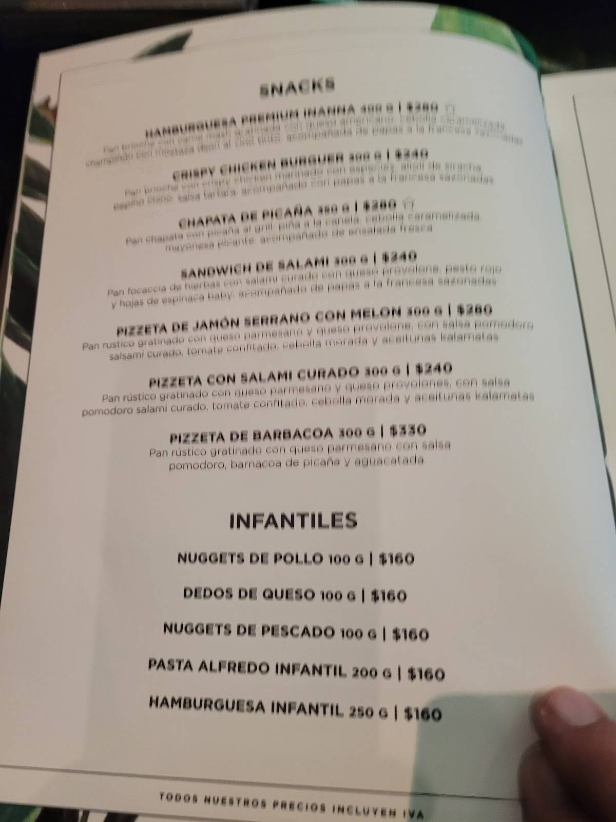 Carta del restaurante Inanna Rooftop, Xalapa Enríquez, Principal 4