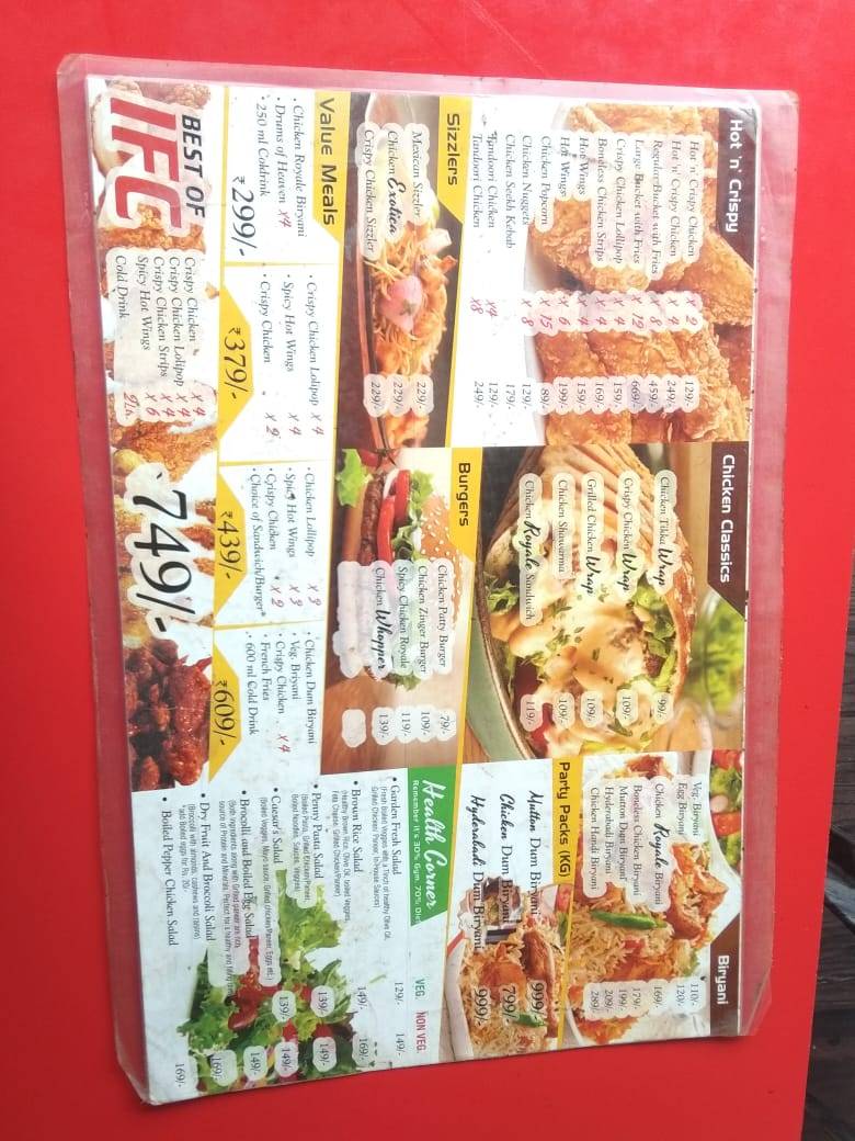 Menu at Indian Fried Chicken, Raipur, Indian fried Chicken