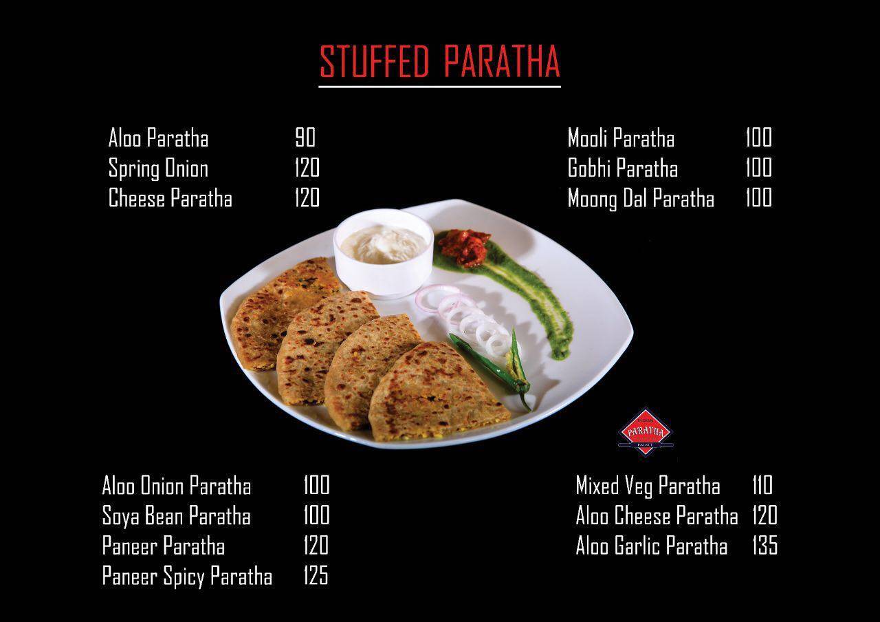 Menu at Indian Paratha Palace, Halasahalli