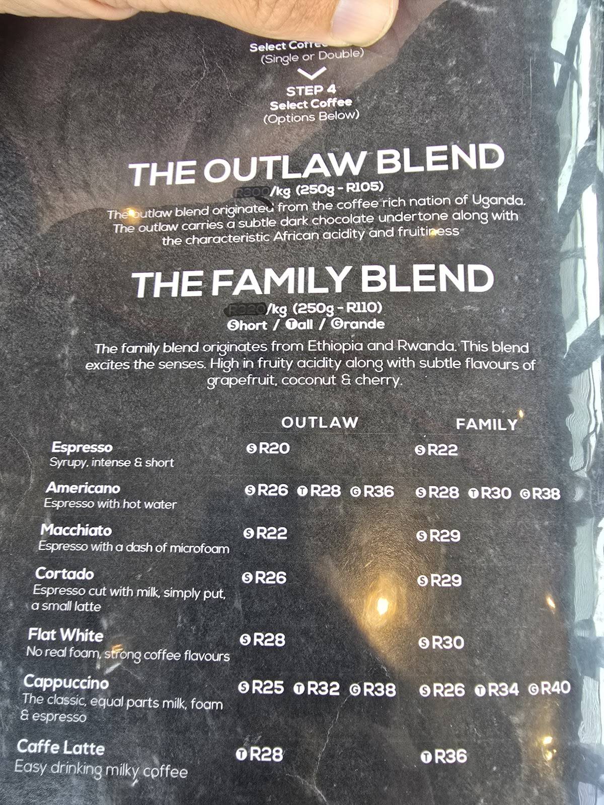 Menu at Industrial Works restaurant, Centurion