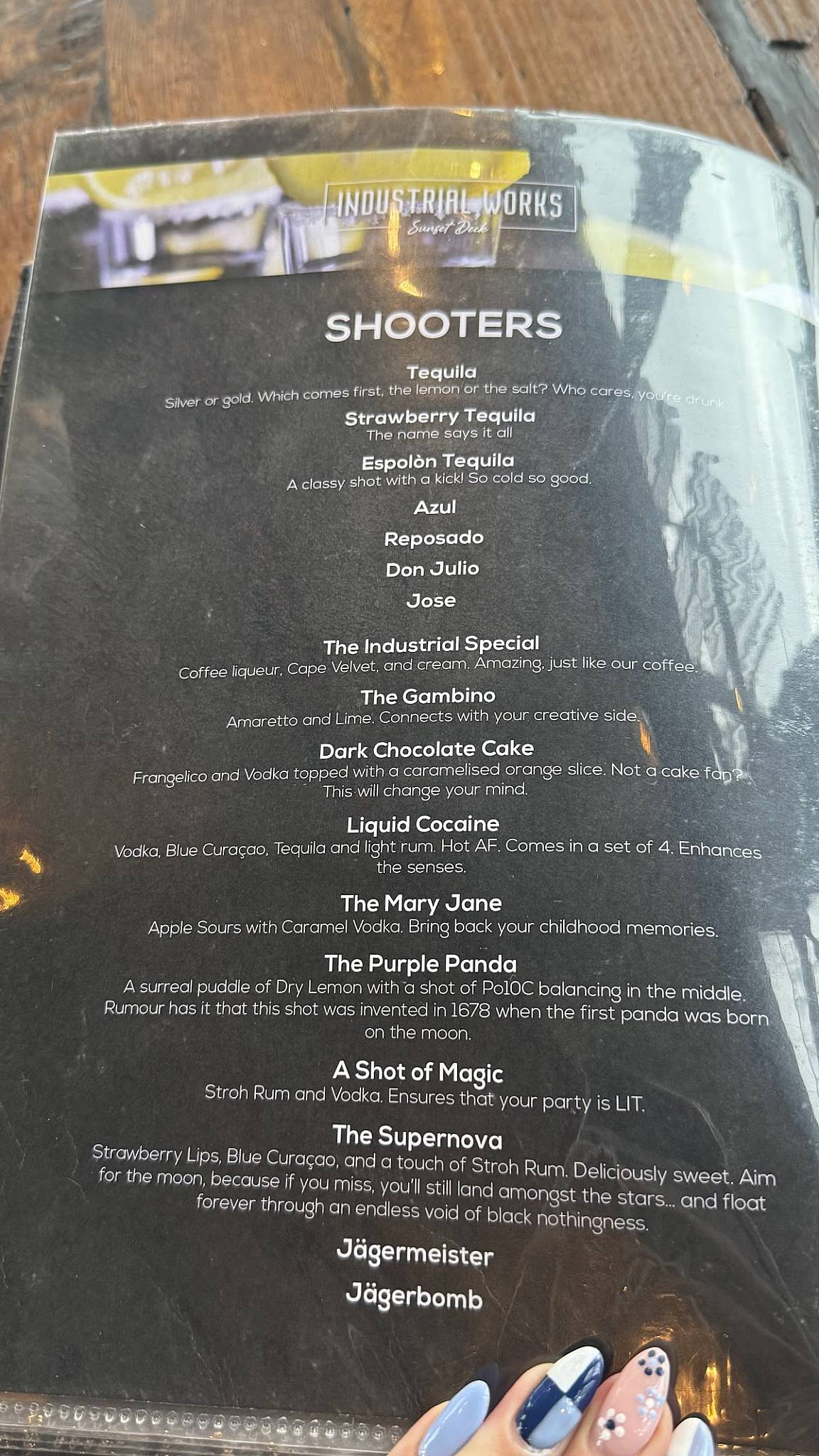 Menu at Industrial Works restaurant, Centurion
