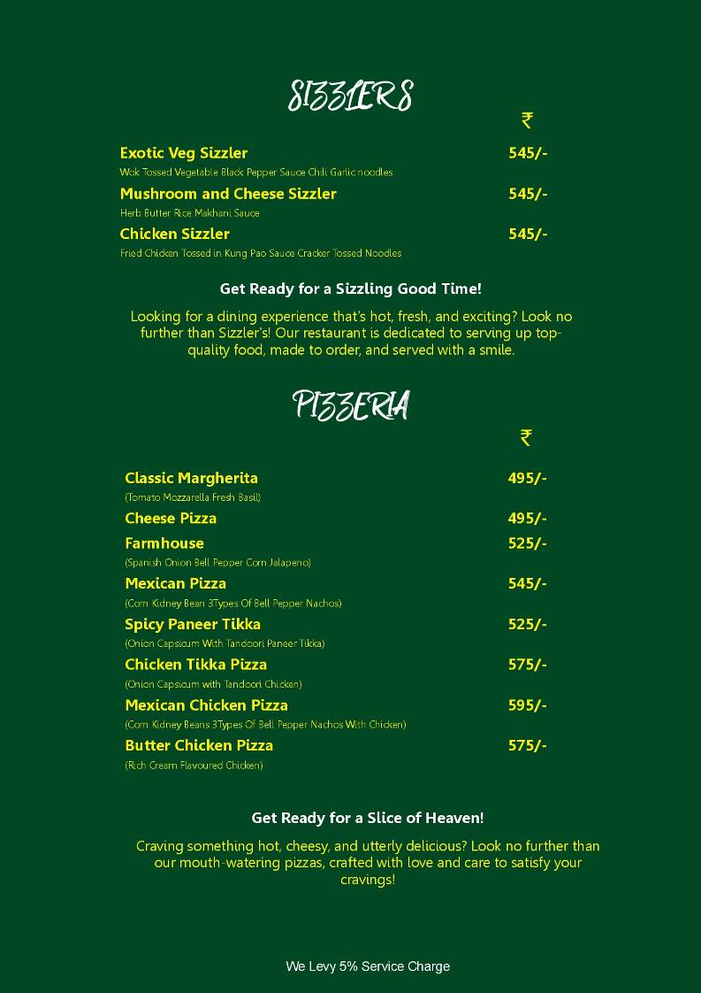 Menu at Infusion Neo Kitchen & Bar, Meerut