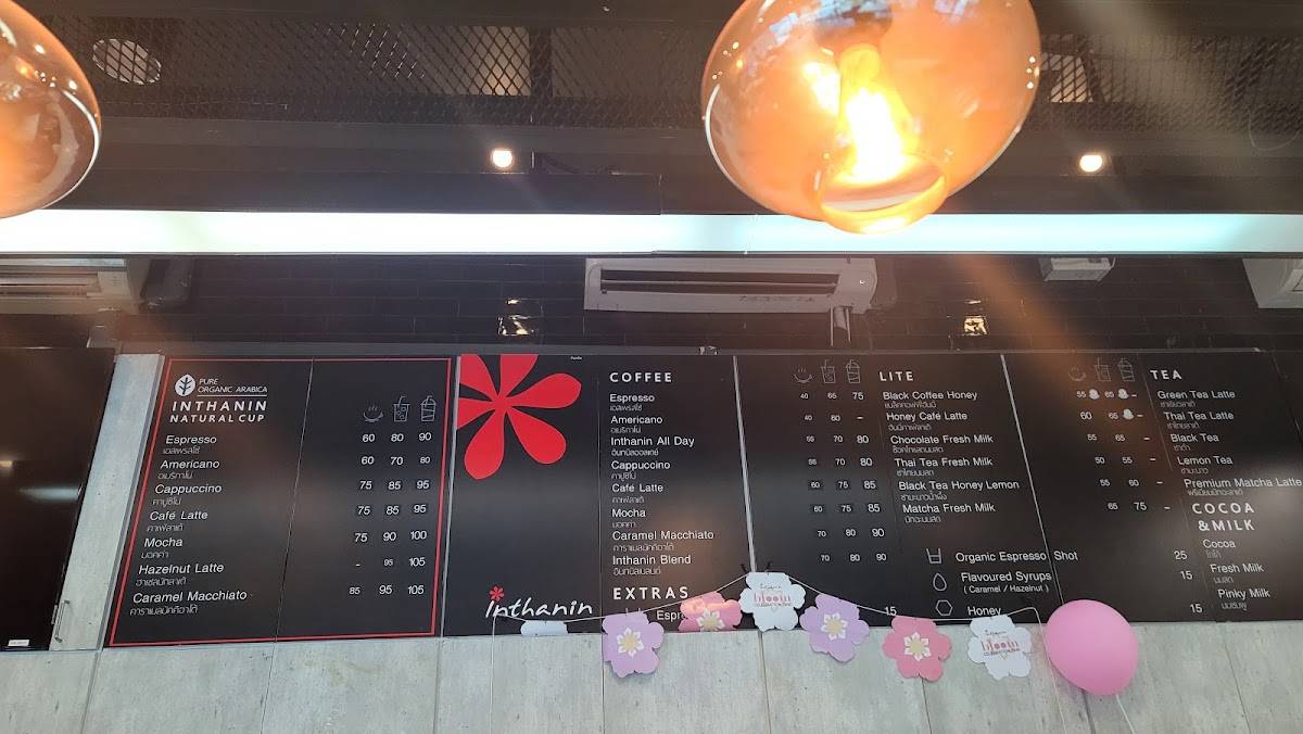Menu at Inthanin Coffee, Bangkok, 427/1 แขวงคลองตันเหนือ เขตวัฒนา