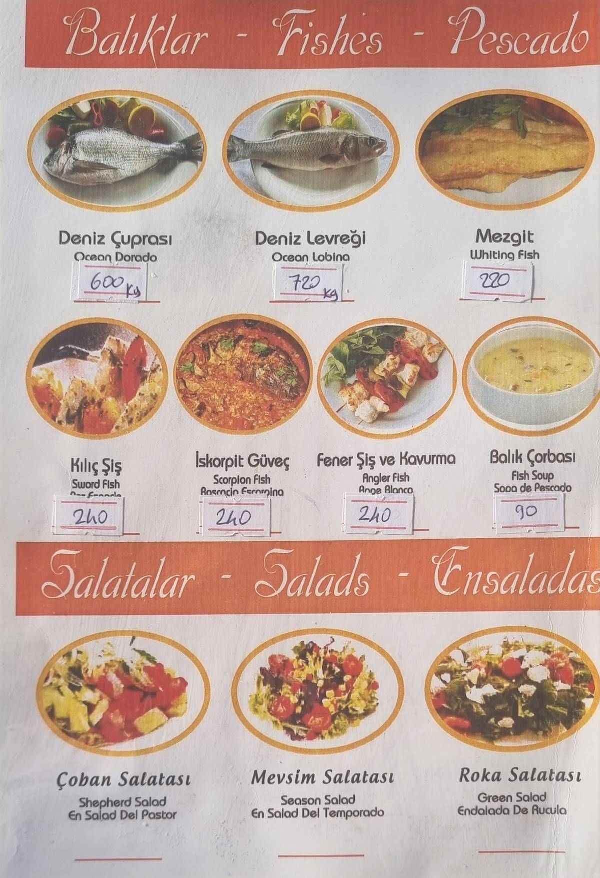 Menu at Baba Restaurant, Istanbul, Macar Tabya Cd. 3/A