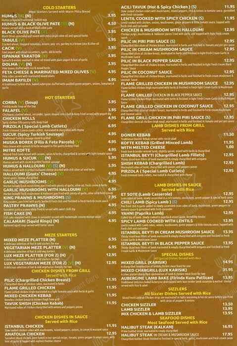 Menu at Istanbul Grill Prestwich restaurant, Manchester, 458 Bury New Rd