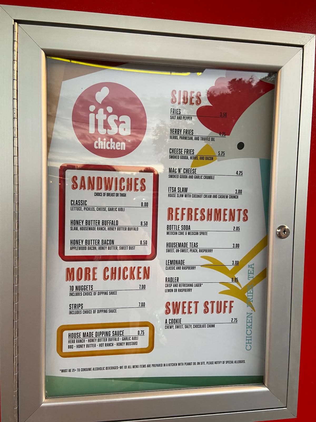 Menu at Itsa Chicken restaurant, Orlando