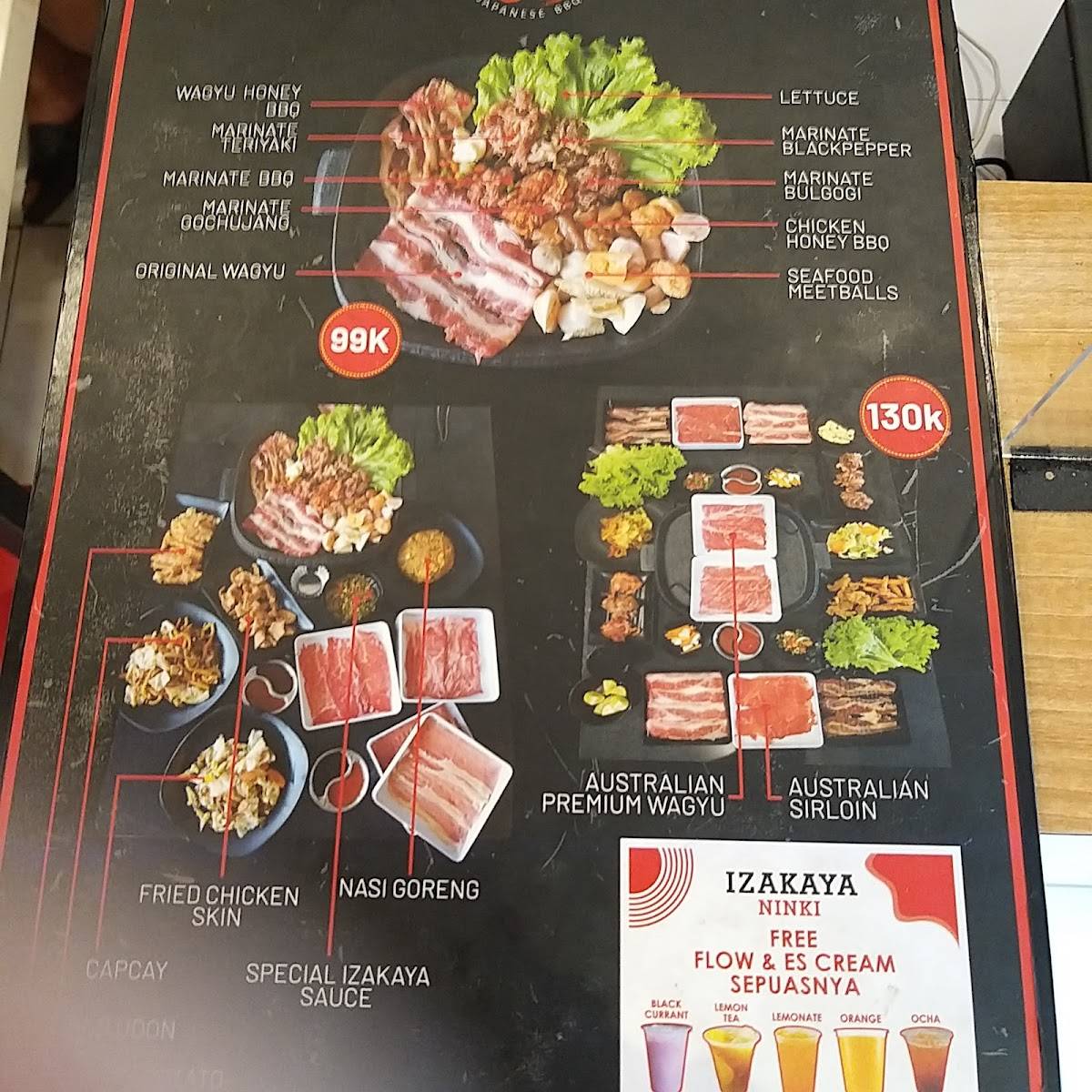 Menu at Izakaya Ninki City Resort restaurant, West Jakarta