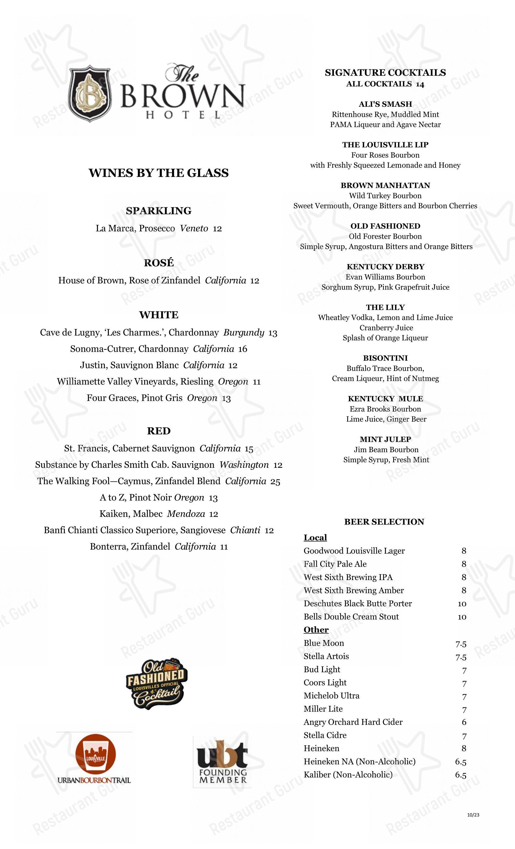 Menu at J Graham's Cafe, Louisville