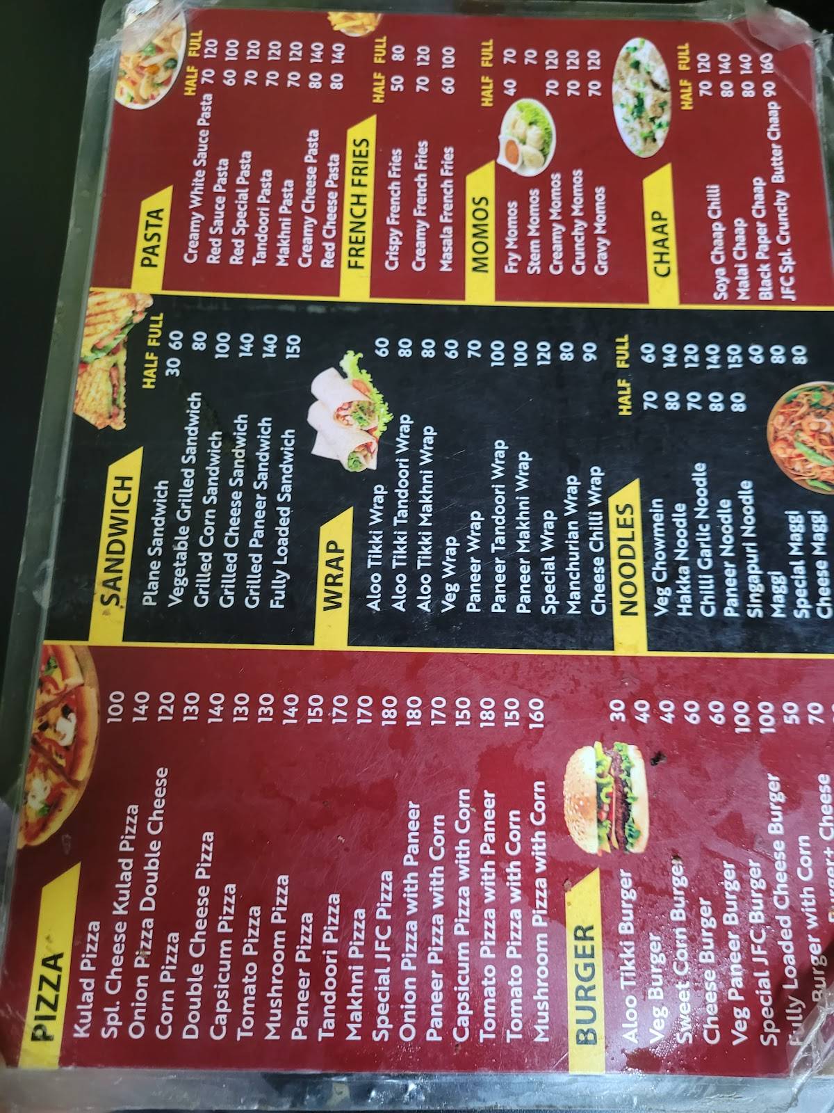 Menu at JFC Foods, India