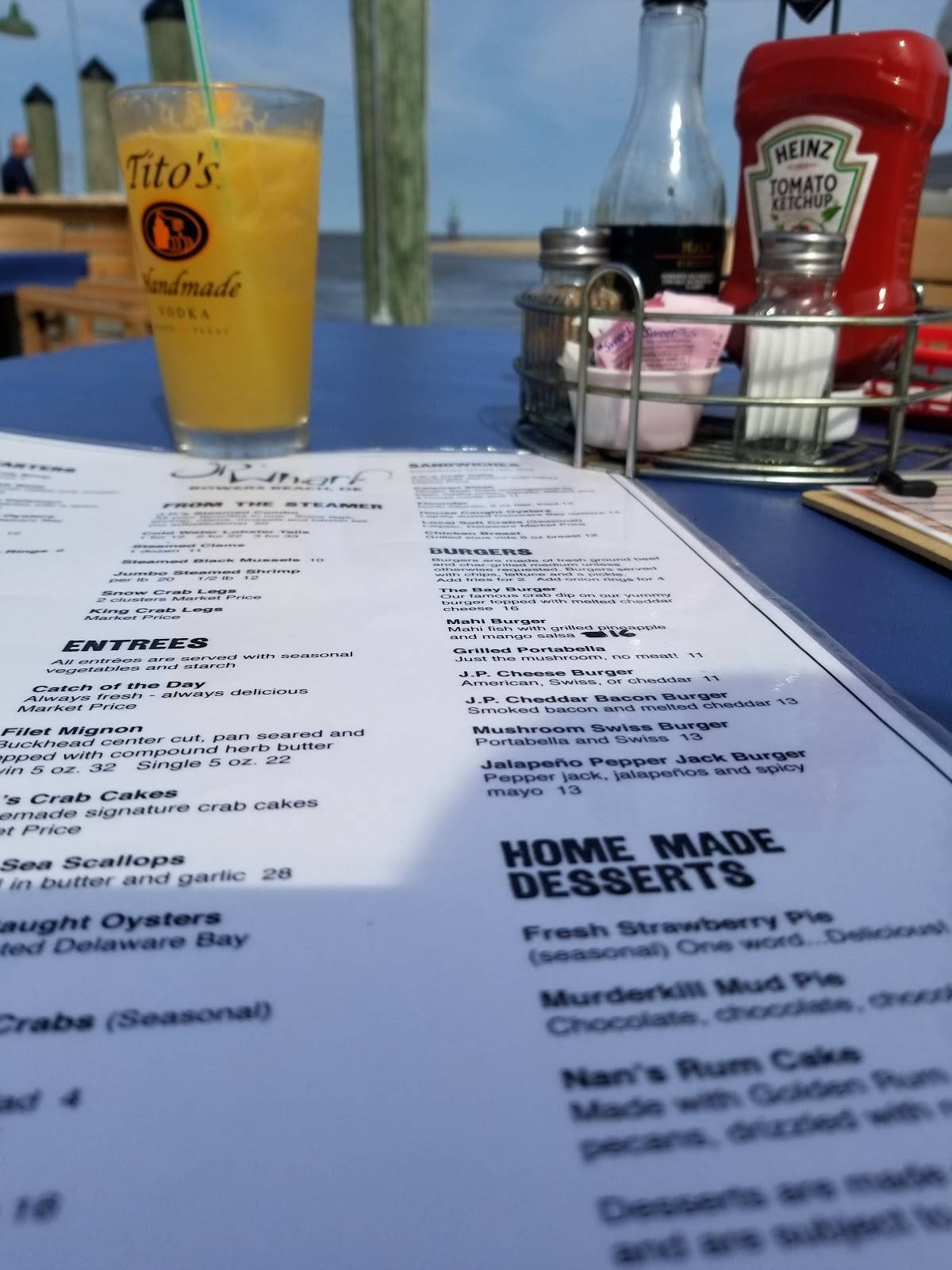 Menu at JP's on the Wharf pub & bar, Bowers