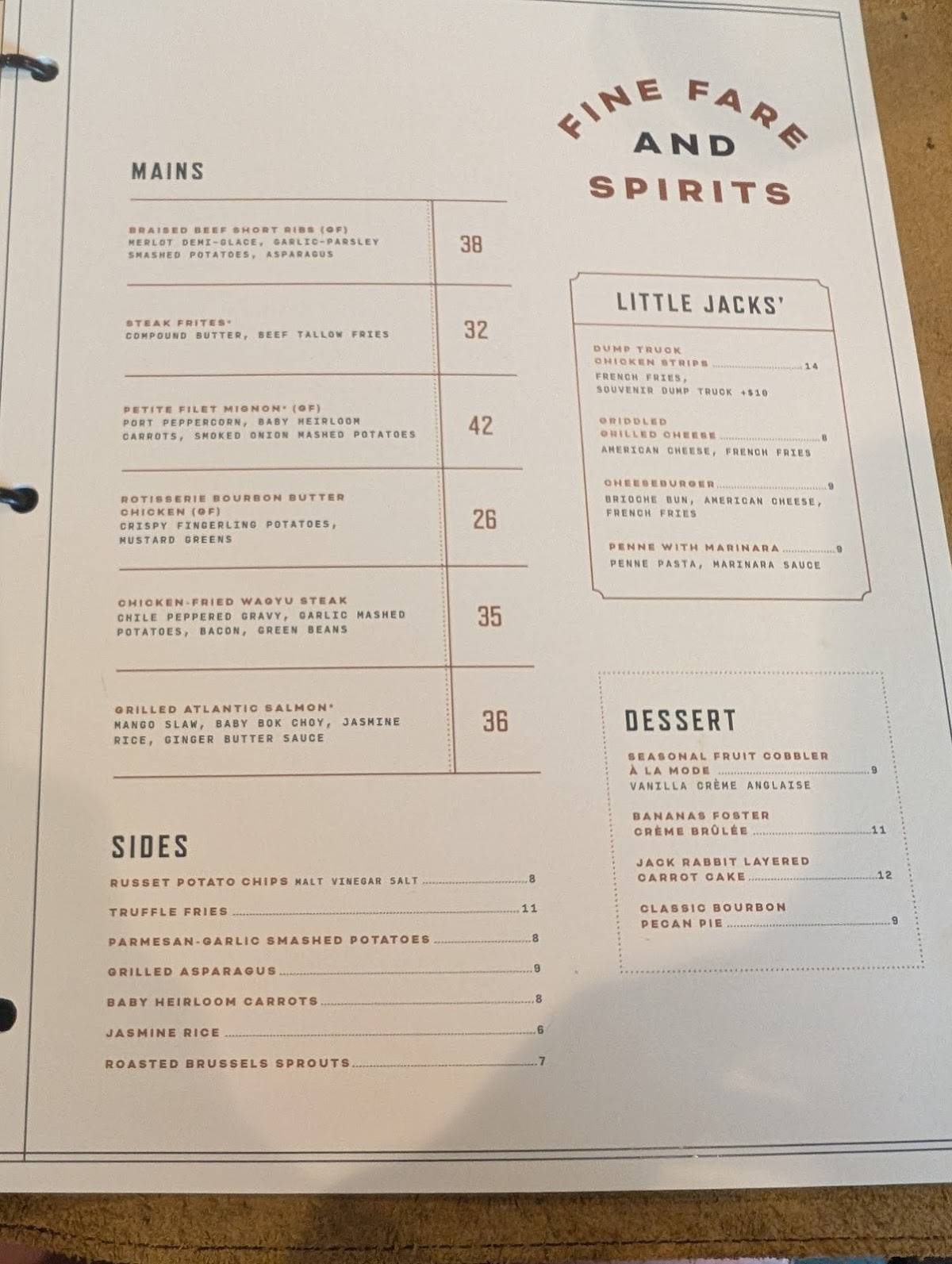 Menu at Jack Rabbit A Gastropub, Oklahoma City