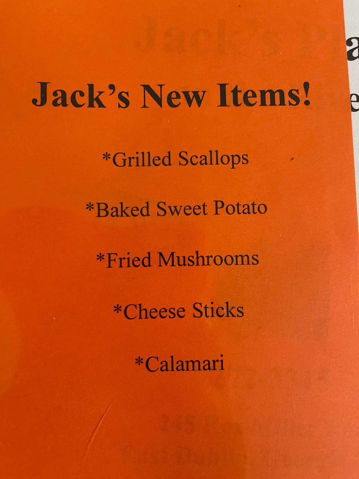 Menu at Jack's Catfish & Shrimp restaurant, East Dublin
