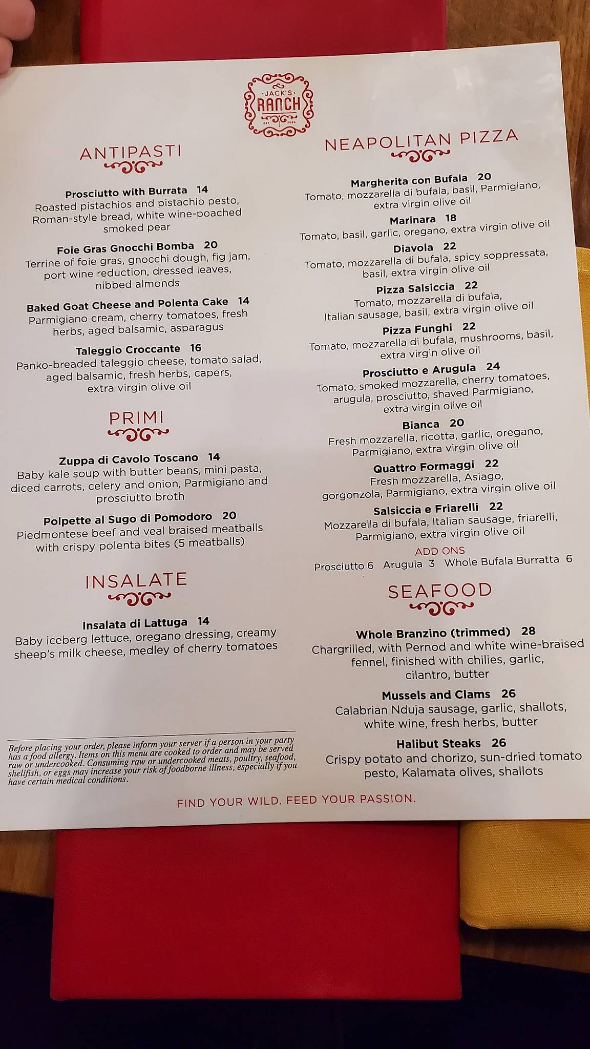 Menu at Jack's Ranch Barbecue, Tysons