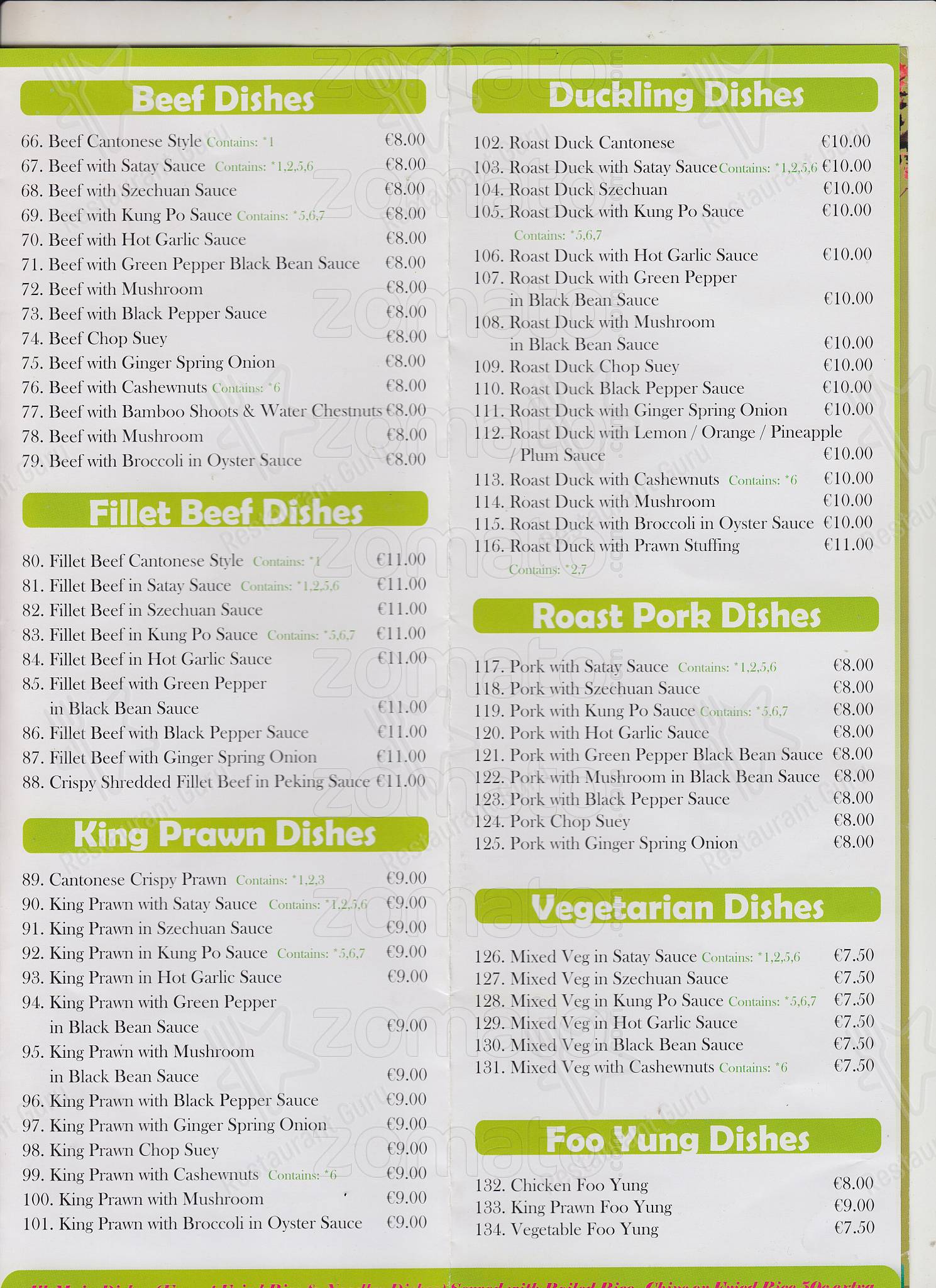 Menu at Jade Royal Chinese Takeaway restaurant, Greystones