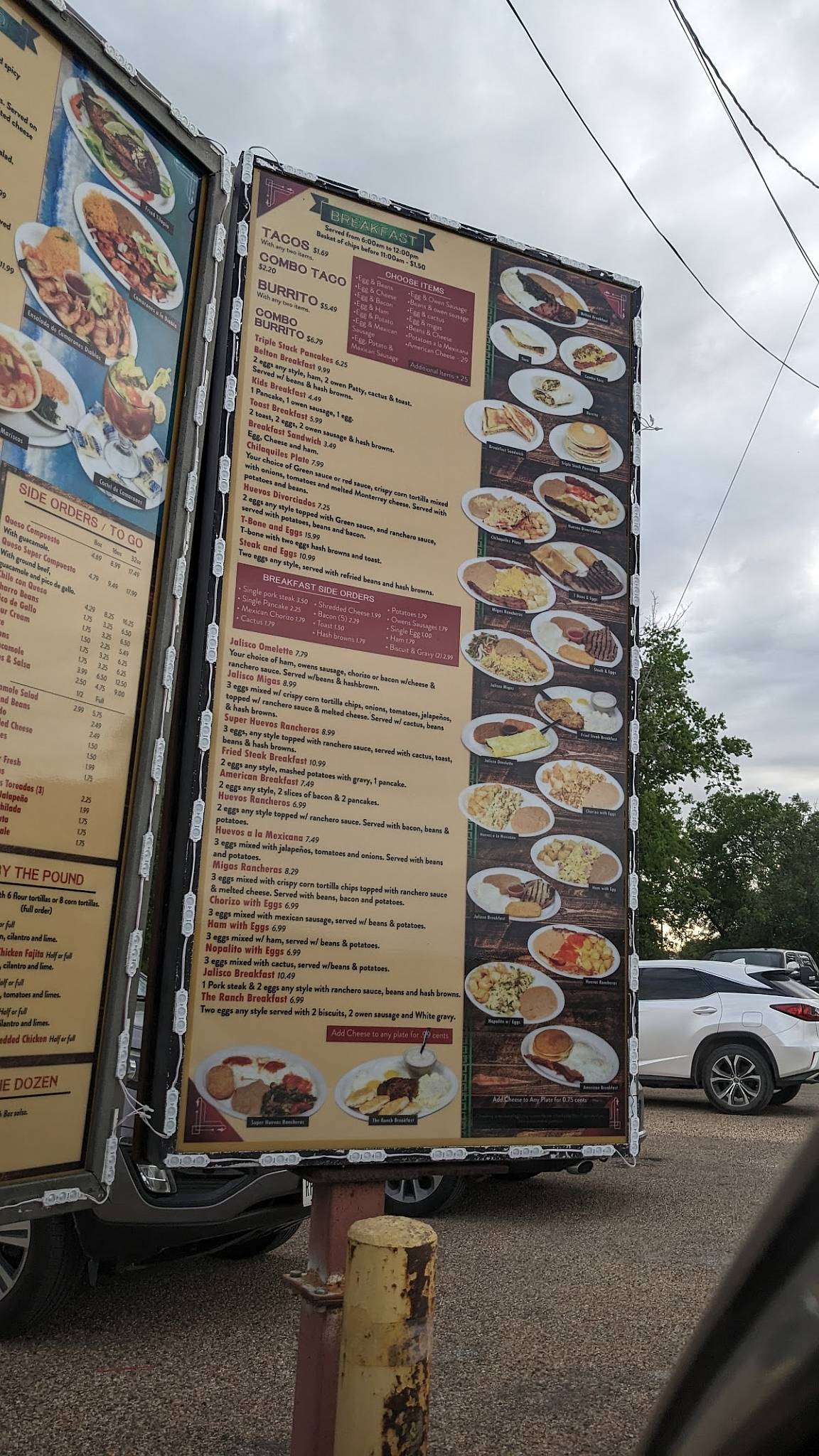 Menu at Jaliscos Mexican Restaurant, Belton