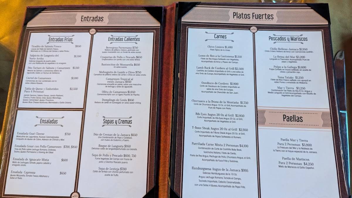 Menu at Jamaca de Dios Restaurant, Jarabacoa, Carretera Palo Blanco