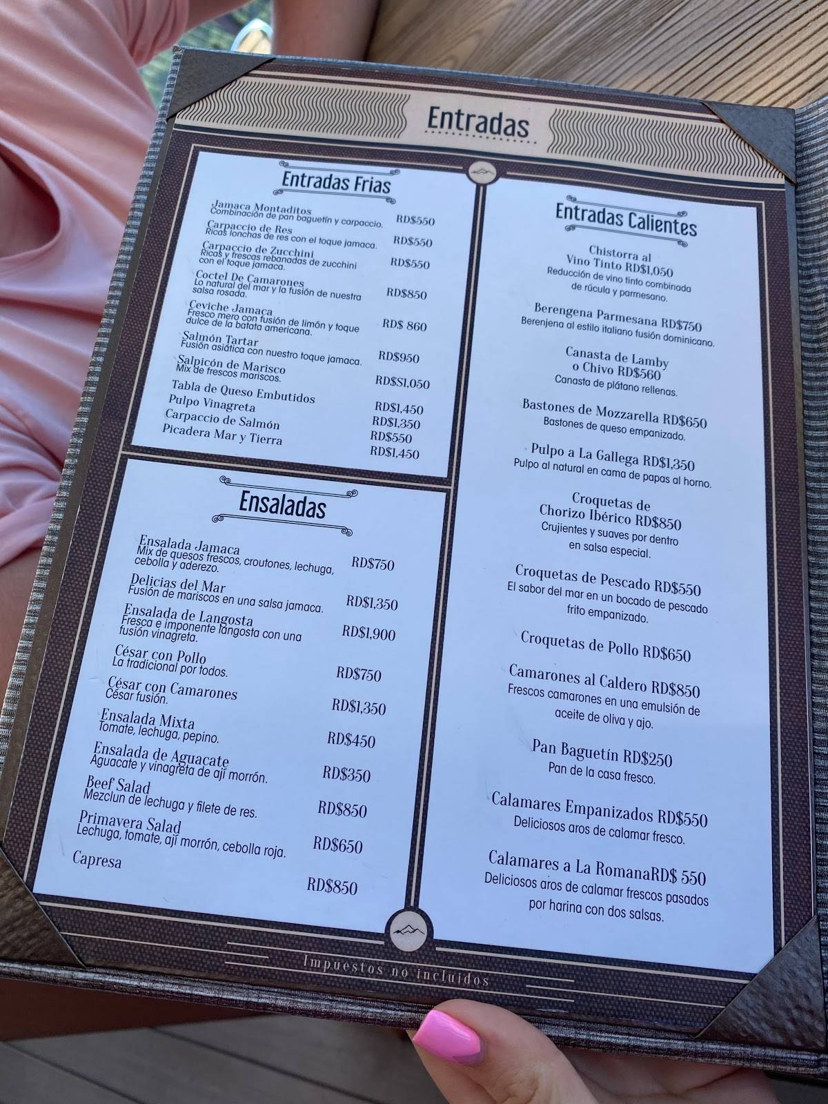 Menu at Jamaca de Dios Restaurant, Jarabacoa, Carretera Palo Blanco
