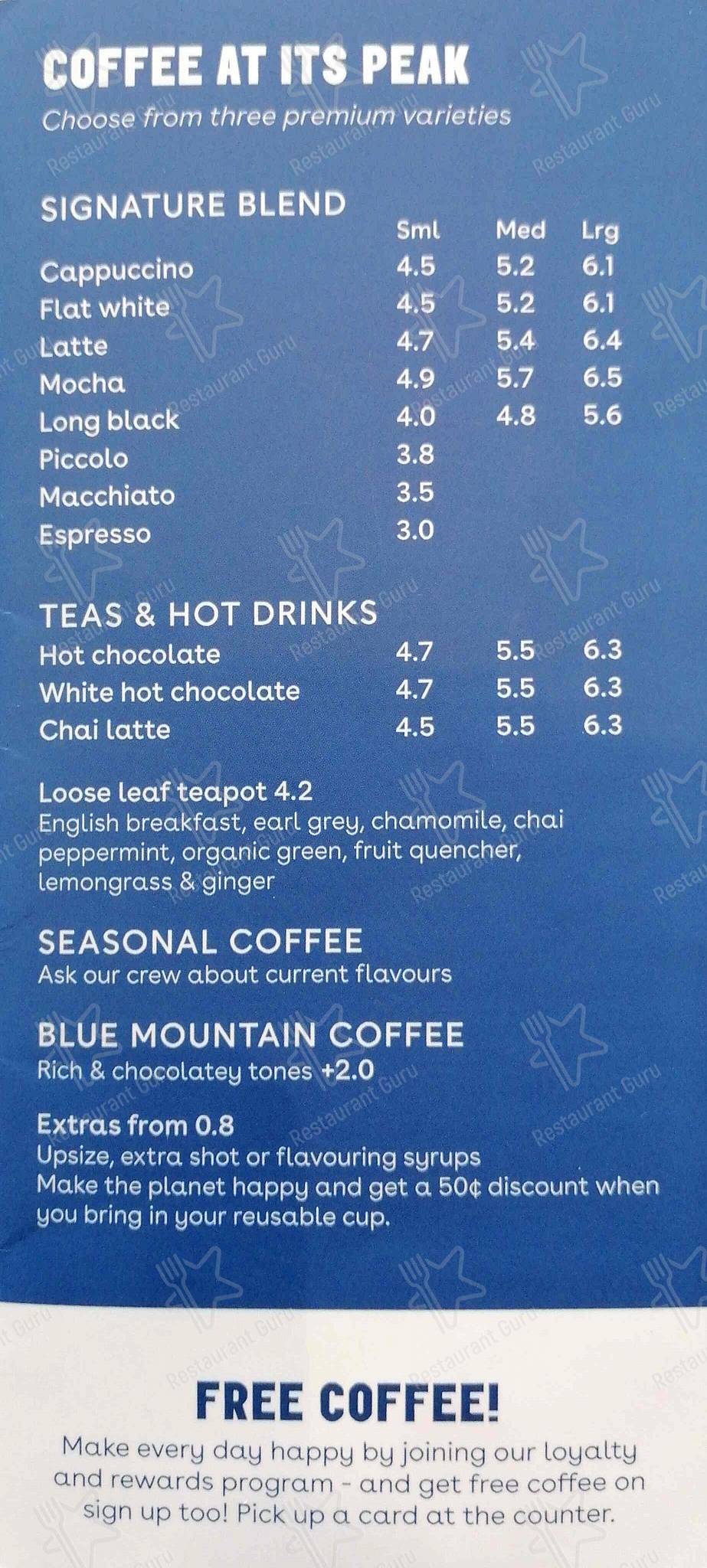 Menu at Jamaica Blue cafe, Silverdale, Shop 17