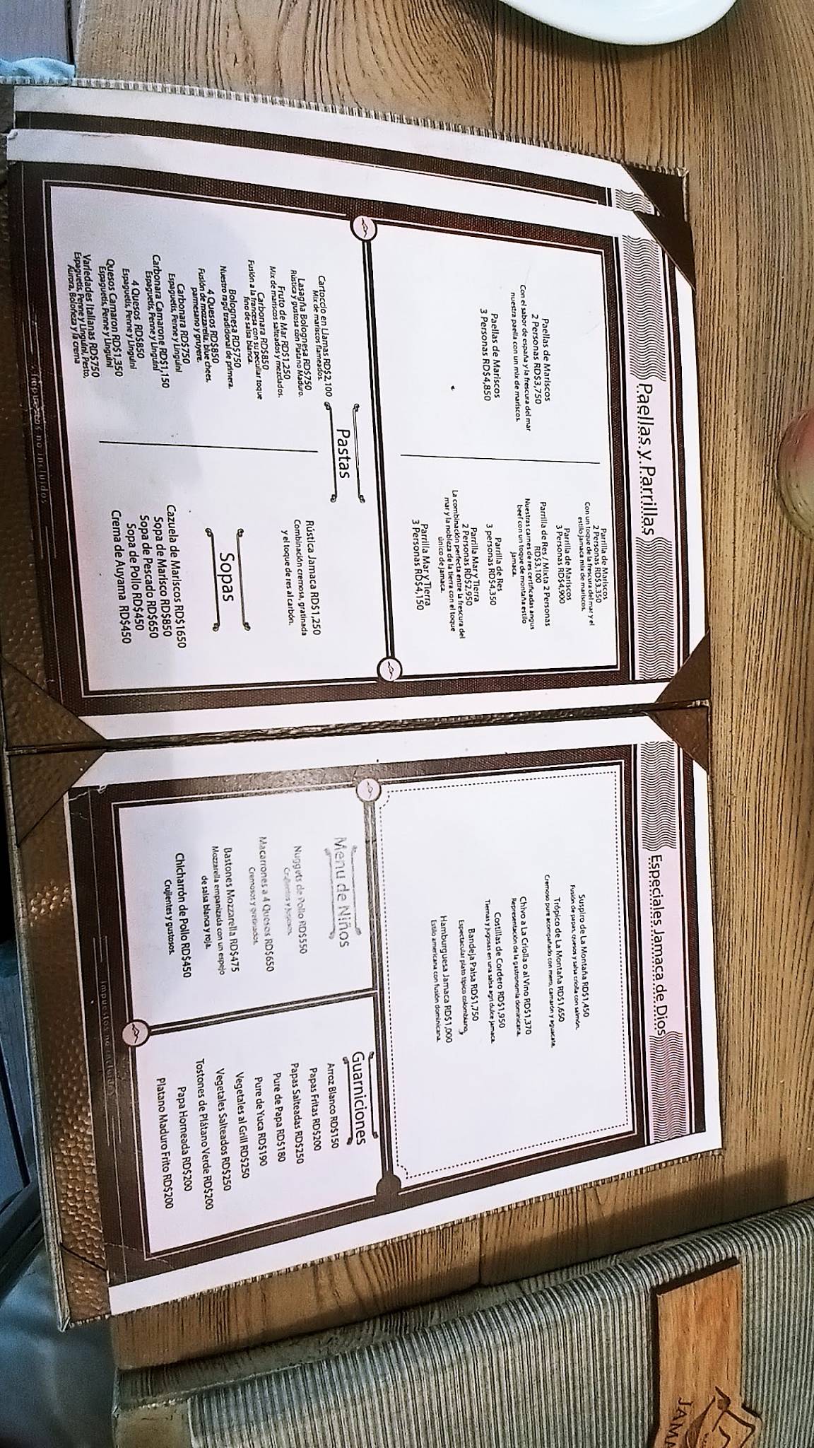 Menu at Jamaca de Dios Restaurant, Jarabacoa, Carretera Palo Blanco