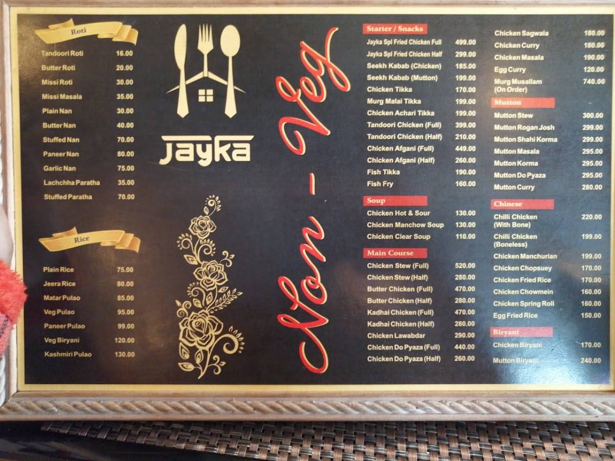 Menu at Jayka Restaurant, Etawah, Near SBI