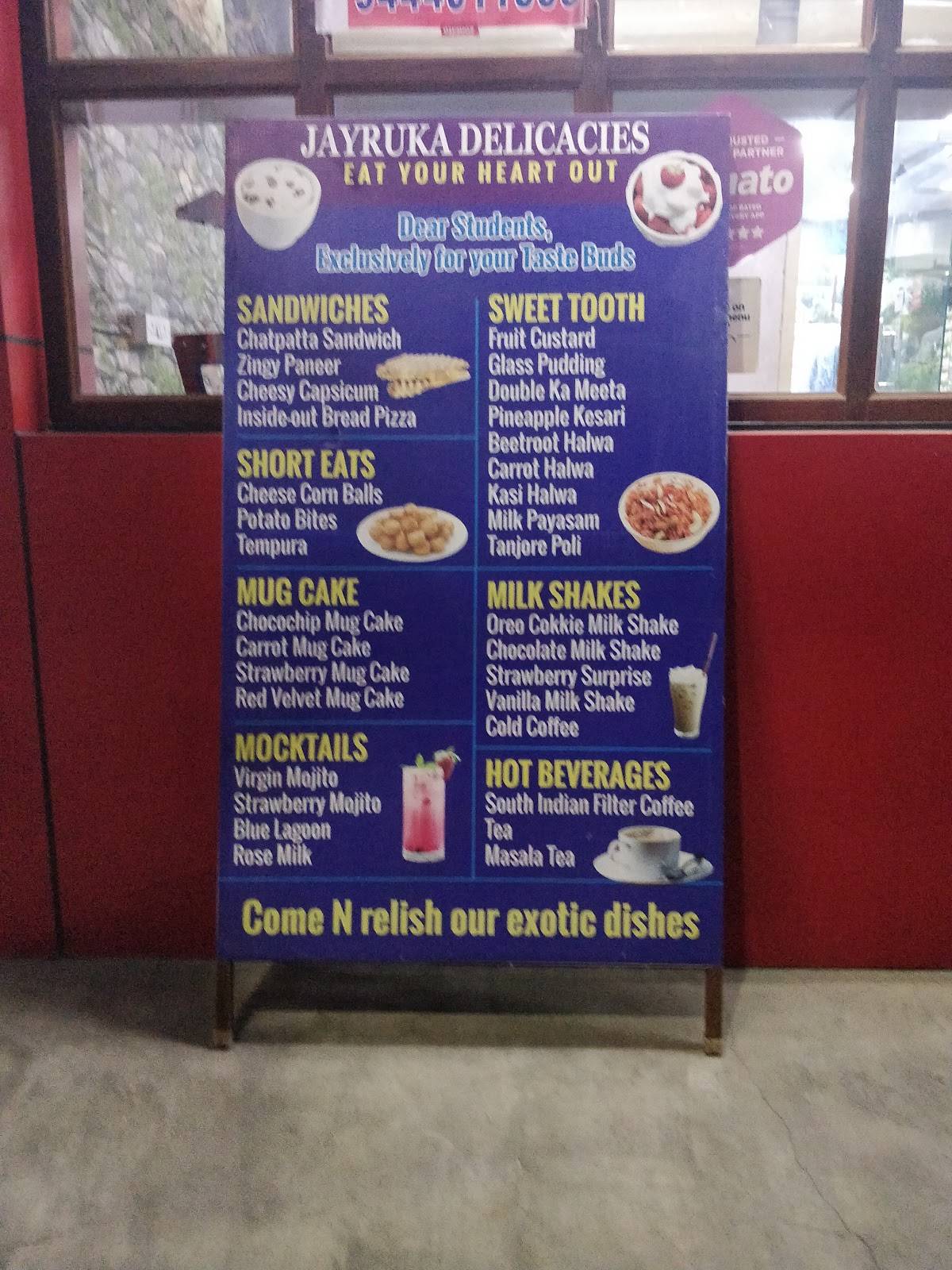 Menu at Jayruka Delicacies, Chennai, 122