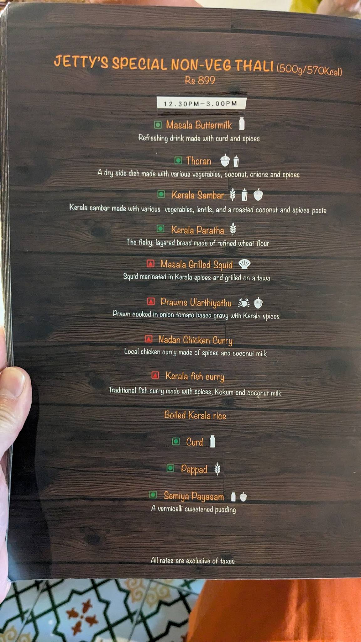 Menu at Jetty Restaurant, Kochi