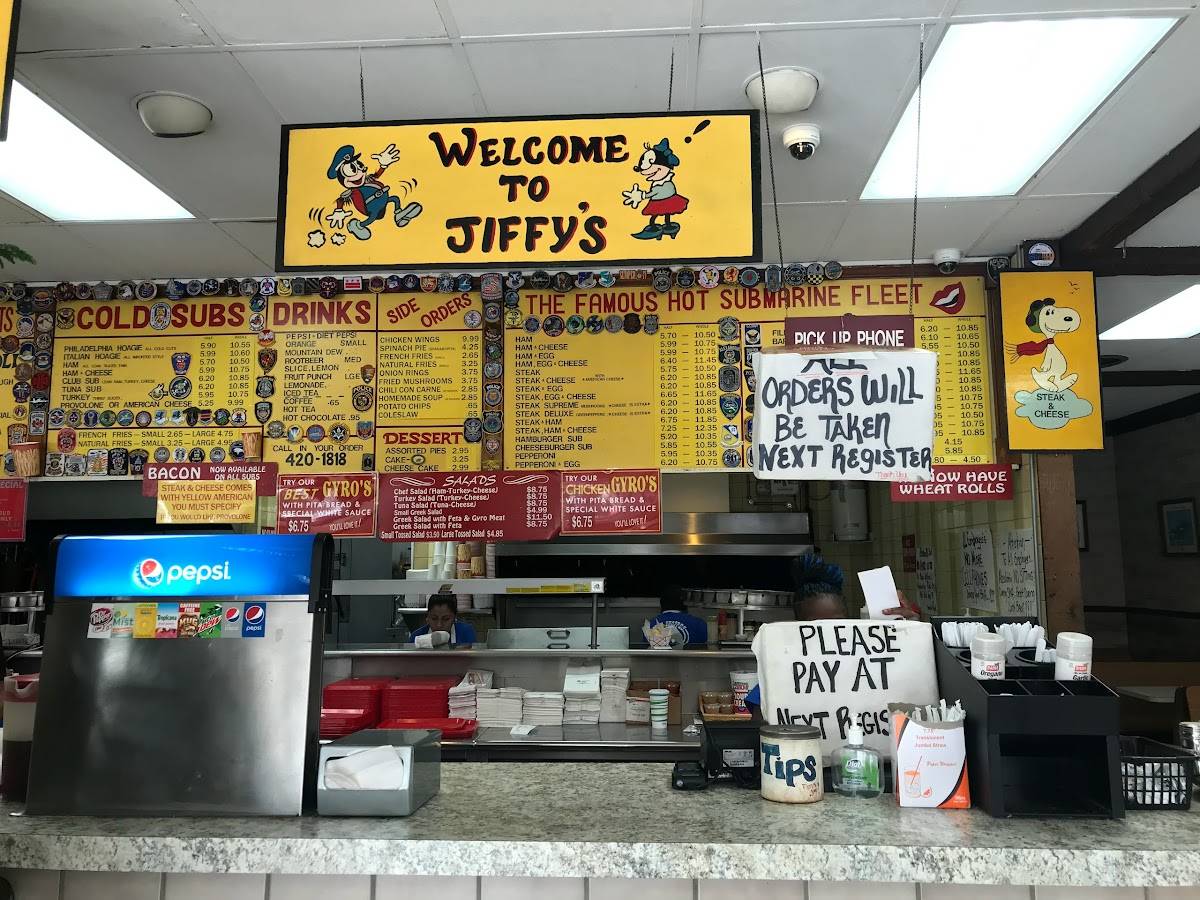 Menu at Jiffy Shoppes pizzeria, Morningside, Allentown Rd