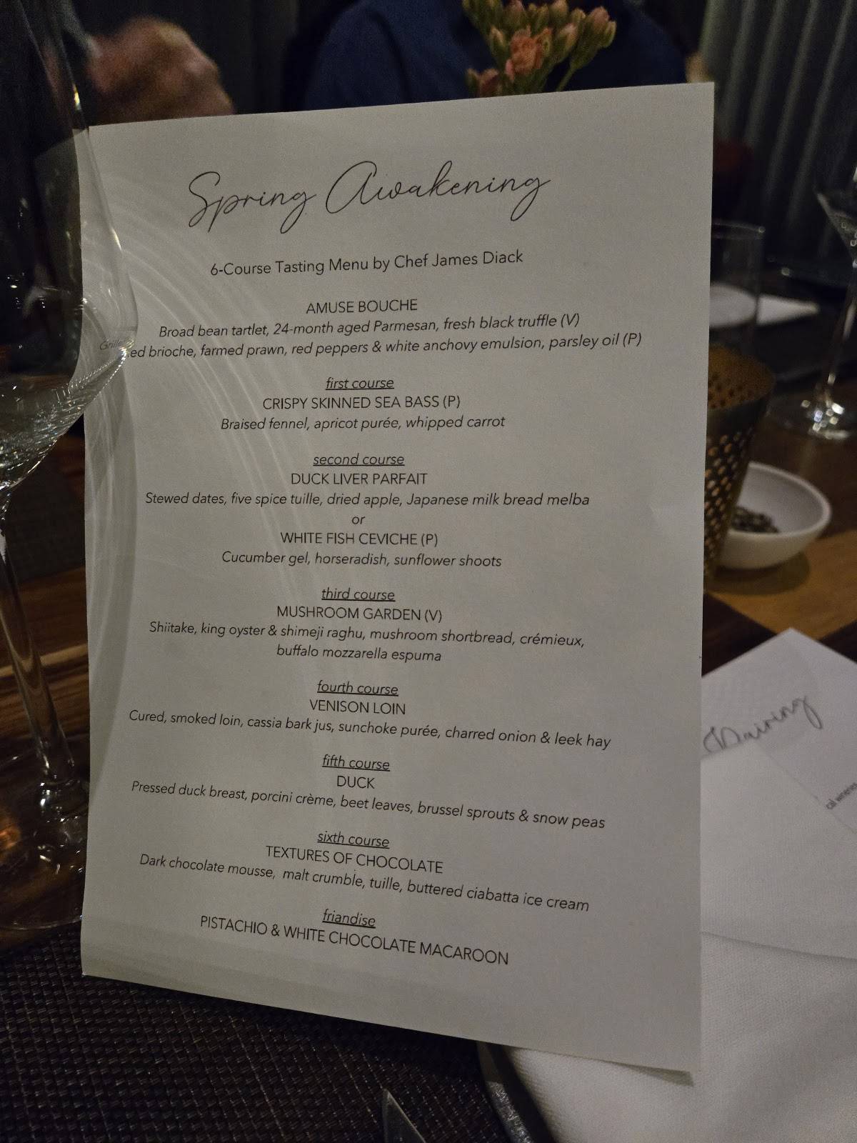Menu at Basalt Restaurant, Johannesburg