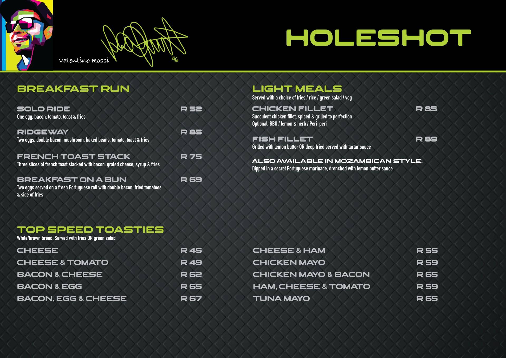 Menu at The Rooftop Grill & Bar, Roodepoort