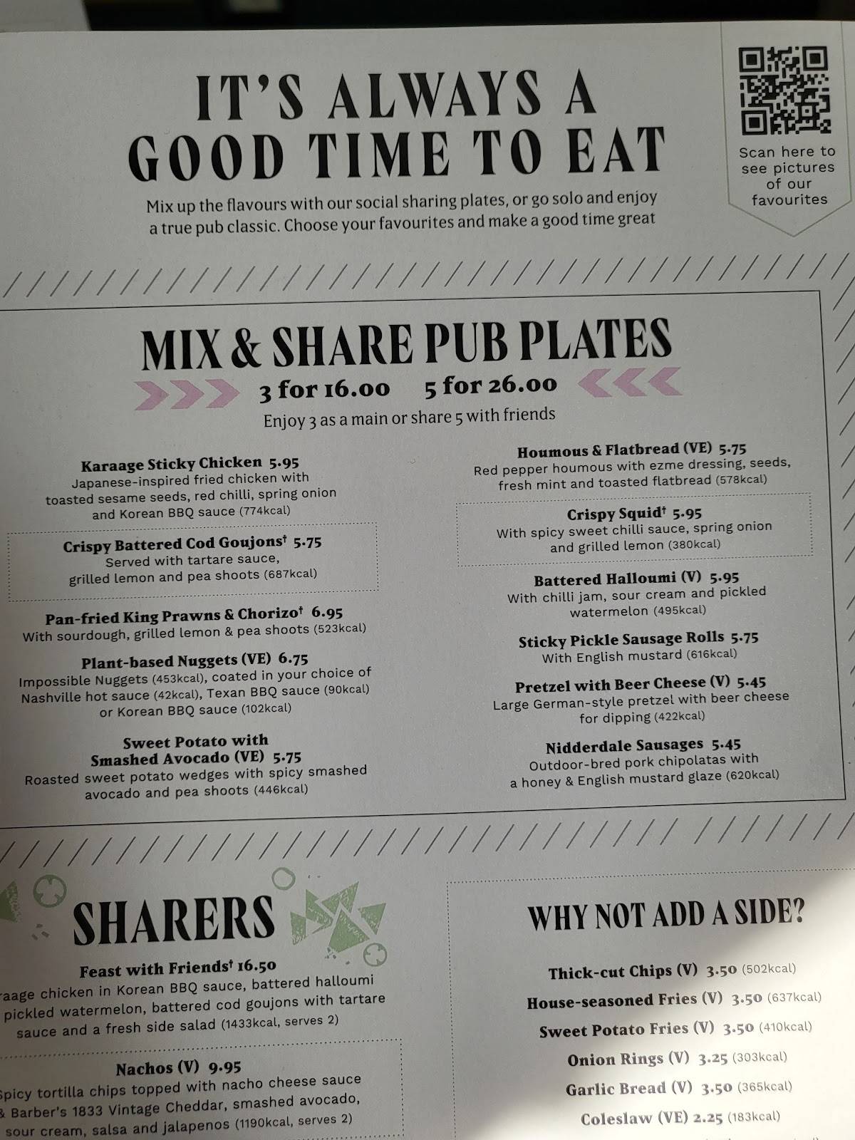 Menu at John Gilbert pub & bar, Worsley