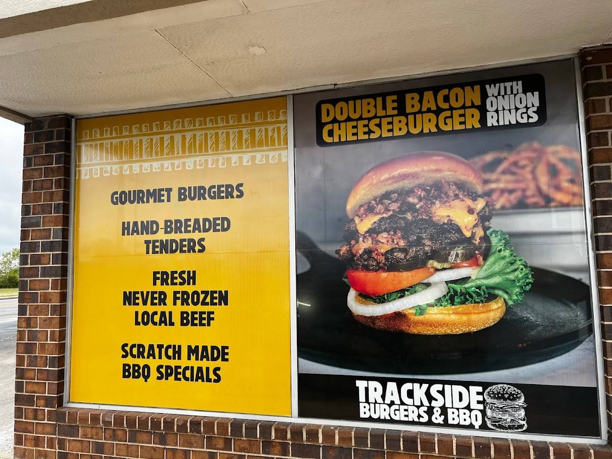 Menu at Trackside Burgers restaurant, Joplin, W 10th St
