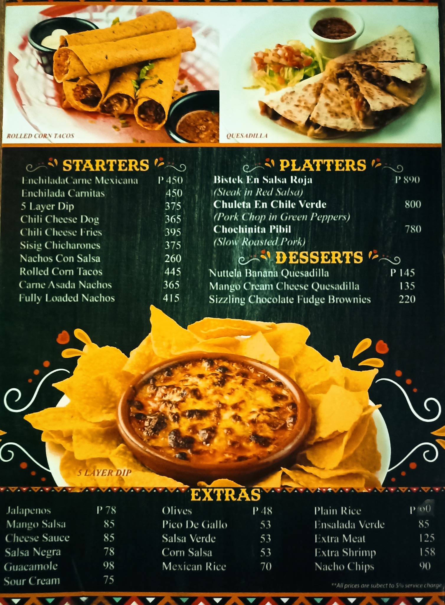 Menu at Jose Cuervo Cantina pub & bar, Makati