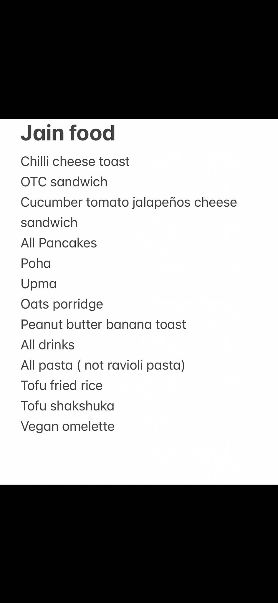 Menu at June 16 Cafe, Bir
