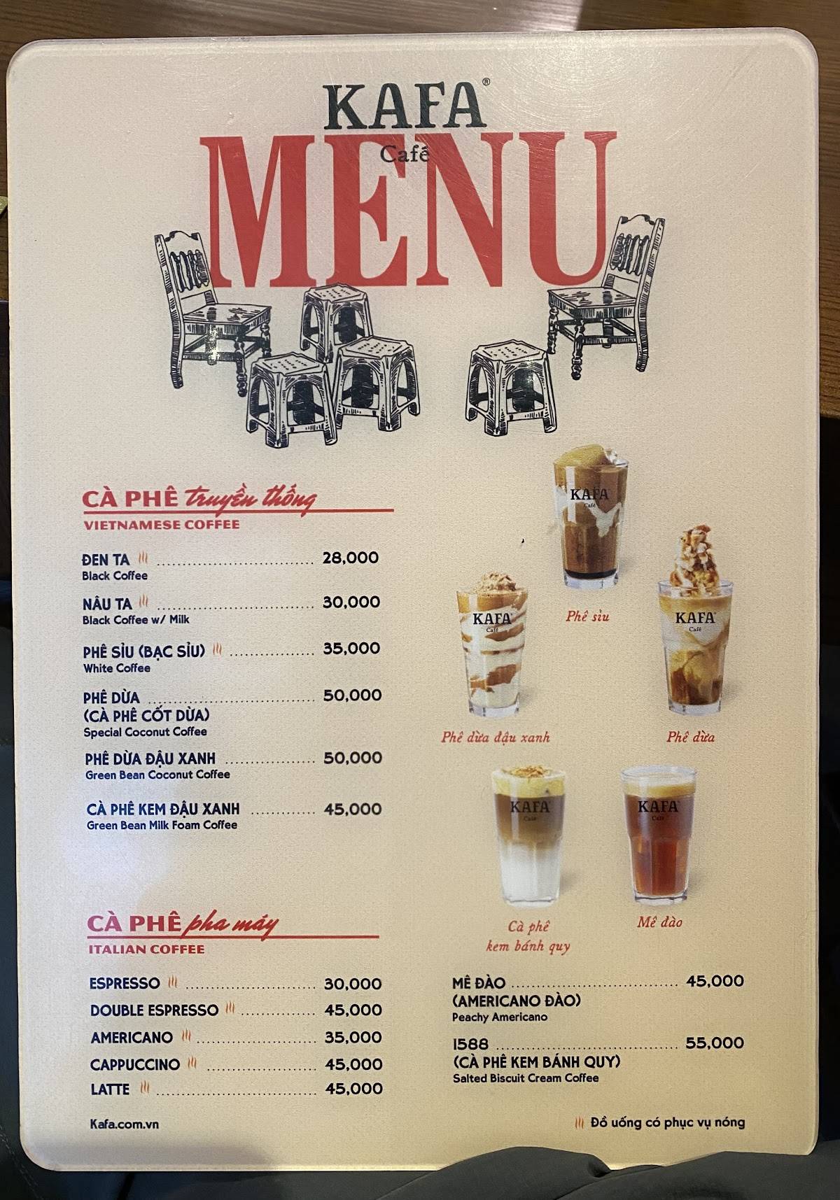 Menu at KAFA Café cafe, Ha Long, A2-25 Khu Đô Thị MonBay