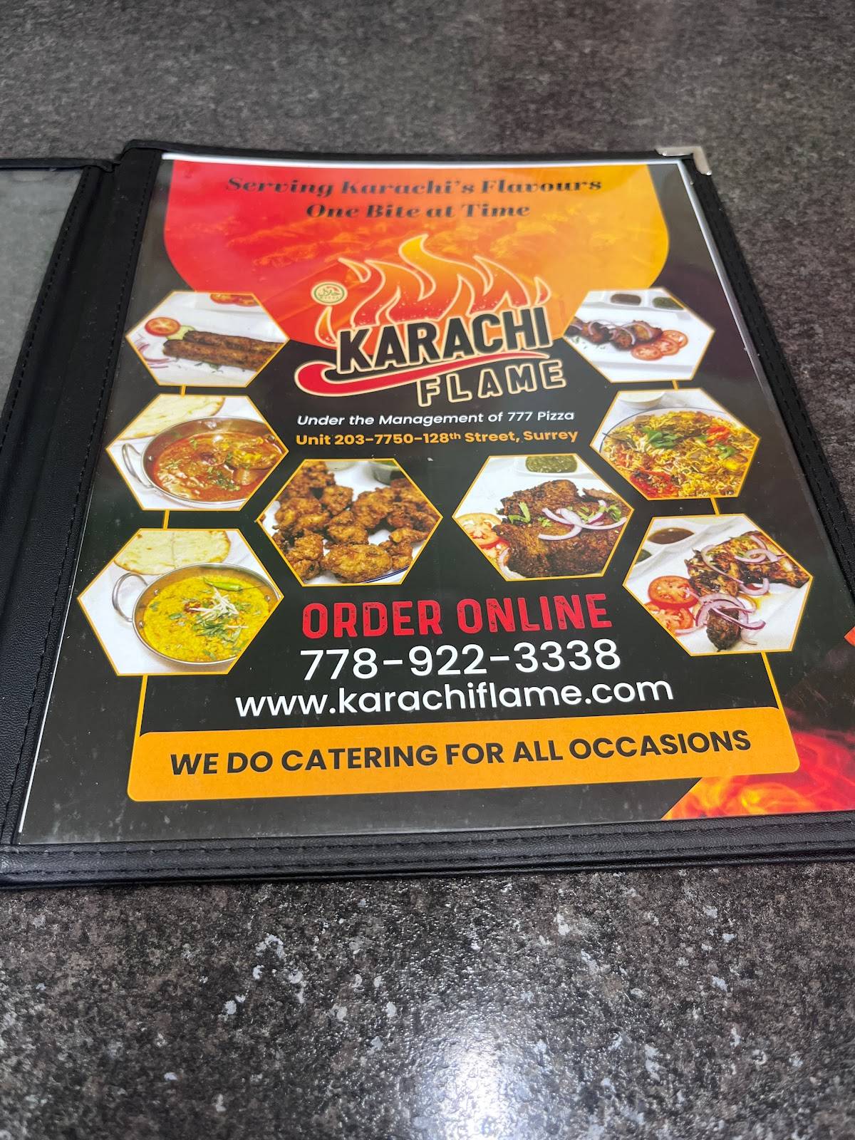 Menu at KARACHI FLAME BBQ, Surrey