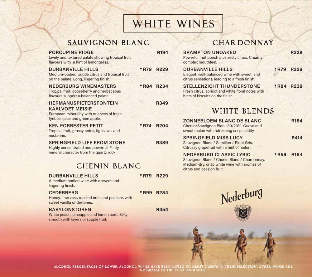 Menu at KAROO Grill & Bar, Centurion