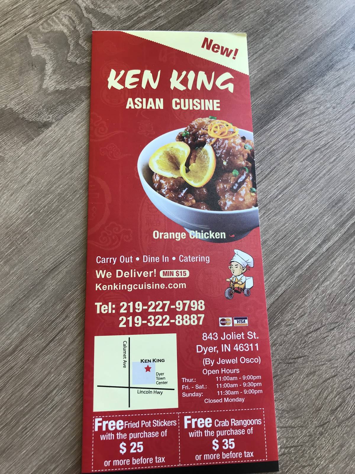 Menu at KEN KING Asian Cuisines restaurant, Dyer