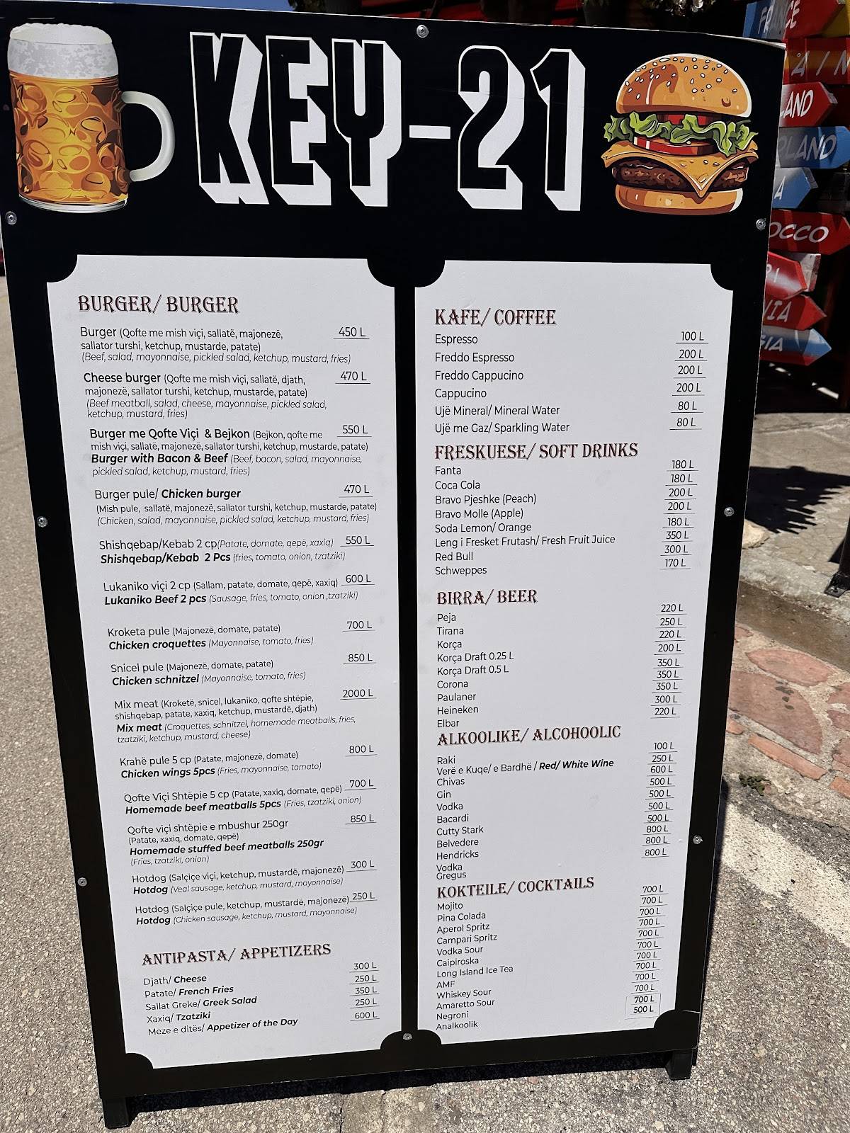 Menu at KEY-21 BURGER & GRILL restaurant, Ksamil