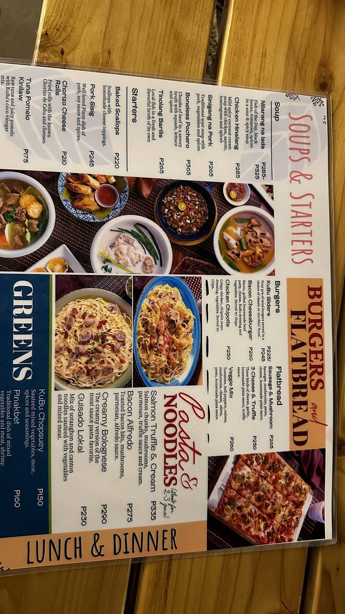 Menu at KUBU Restaurant + Bar, Cebu City