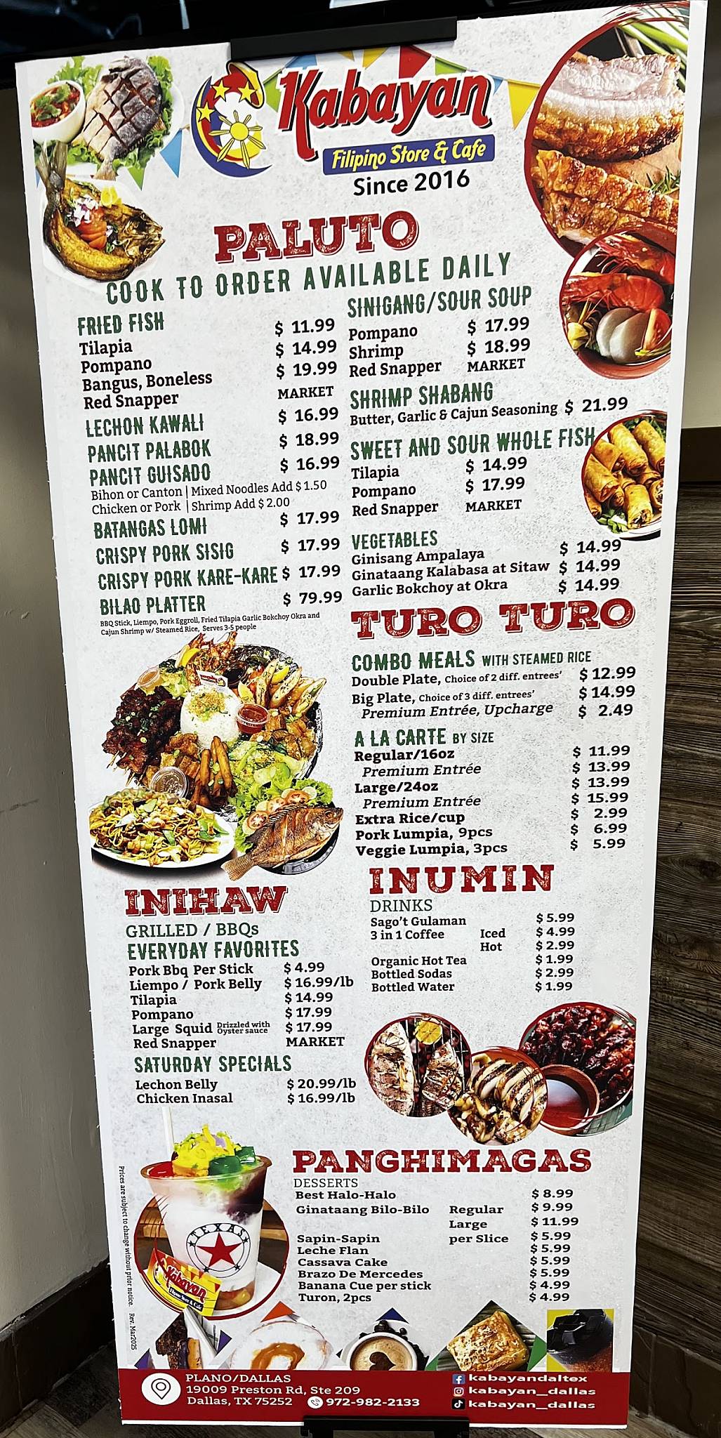 Menu at Kabayan Dallas Filipino Store & Cafe *Dallas, TX, Dallas