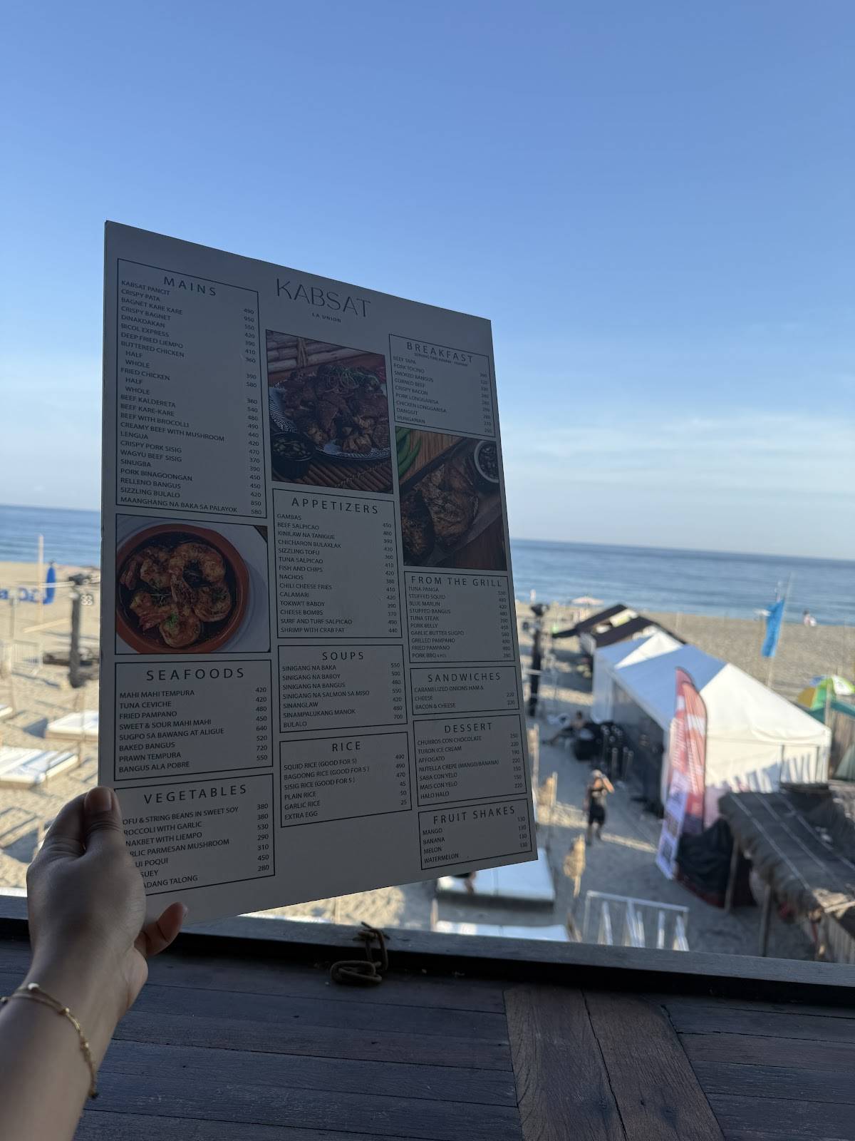 Menu at Kabsat La Union restaurant, San Juan