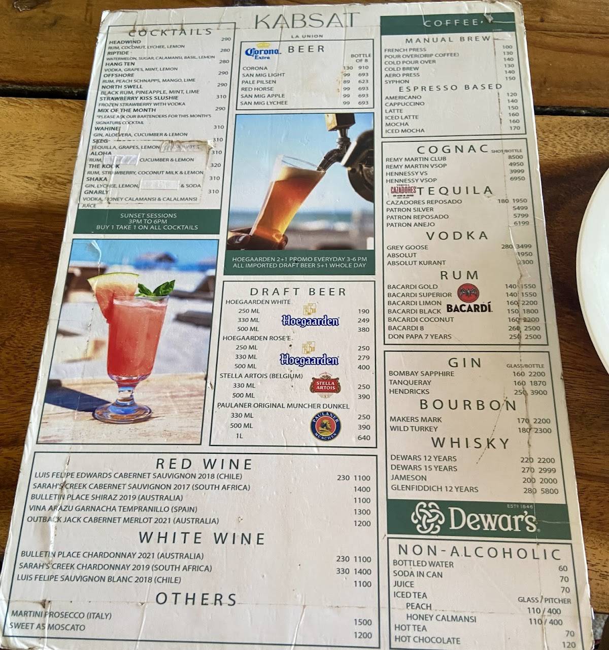 Menu at Kabsat La Union restaurant, San Juan