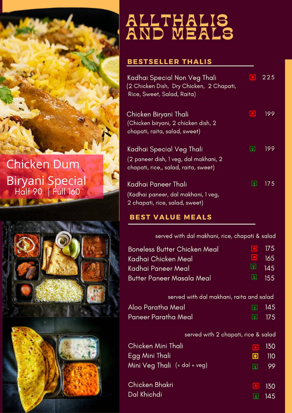 Menu at Kadhai Ghar Ghar Ki, Pune