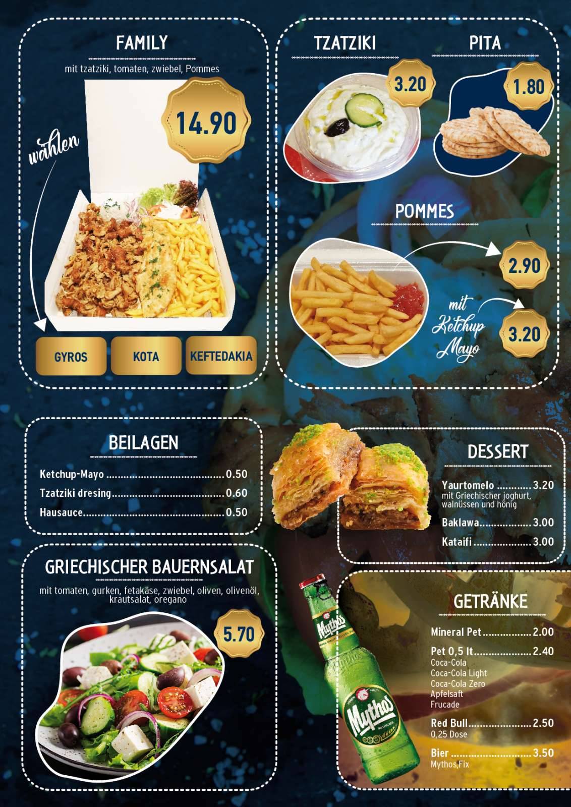 Speisekarte von Kalimera restaurant, Wiener Neustadt