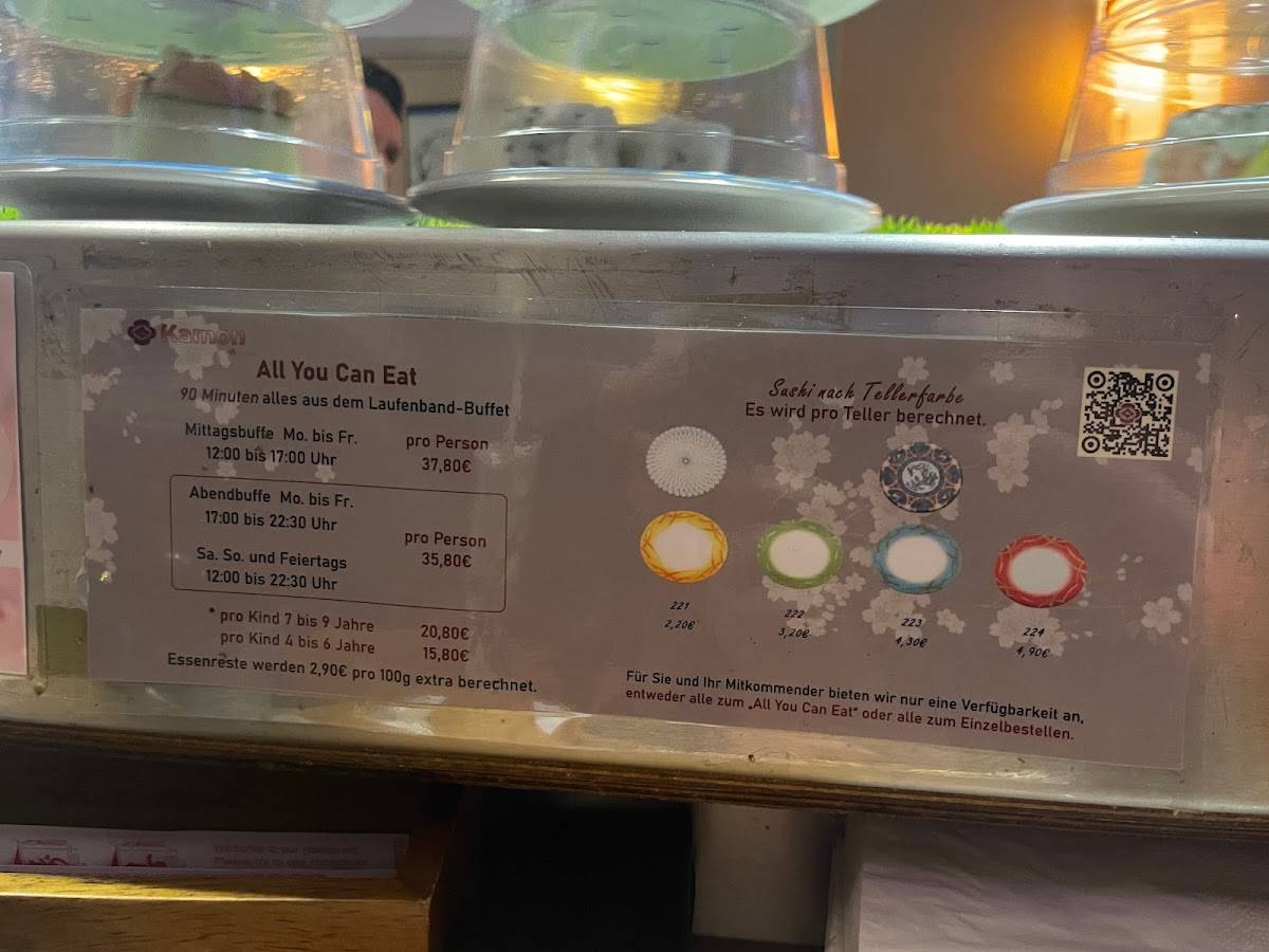 Carta de Kamon Sushi Bar, Fráncfort