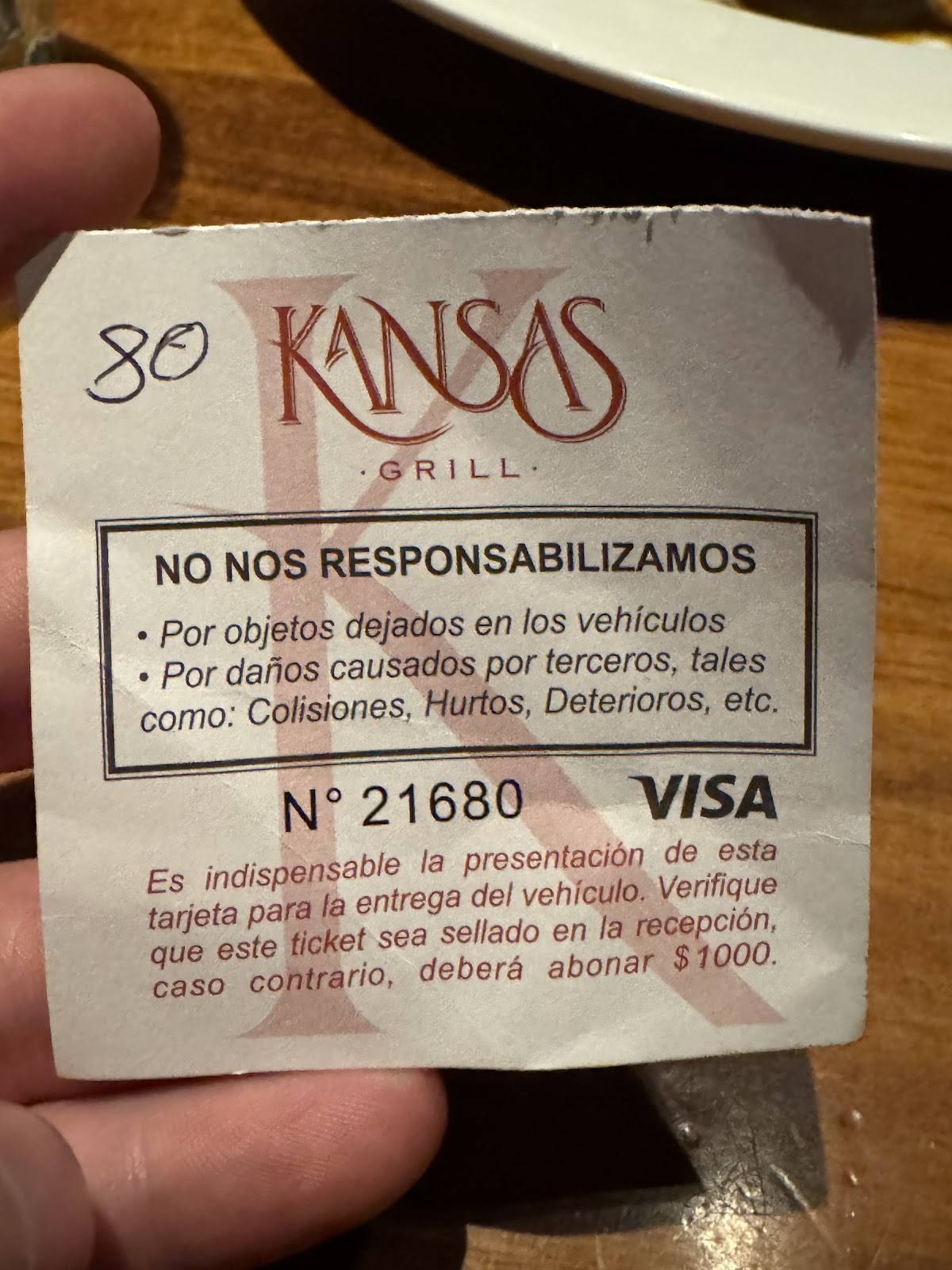 Menu at Kansas Grill & Bar, Buenos Aires, Av. del Libertador 4625