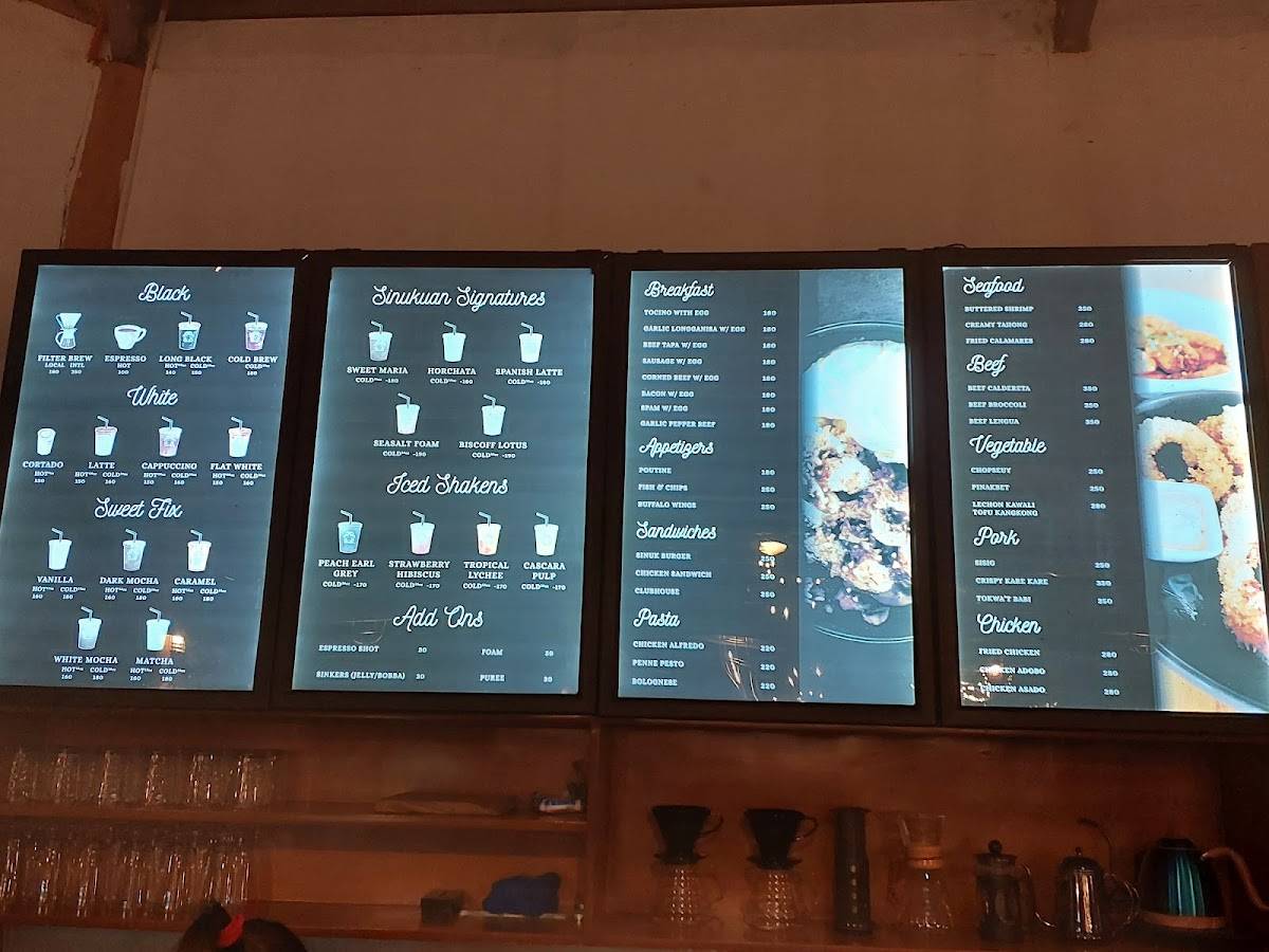 Menu at Kape Sinukuan cafe, Arayat