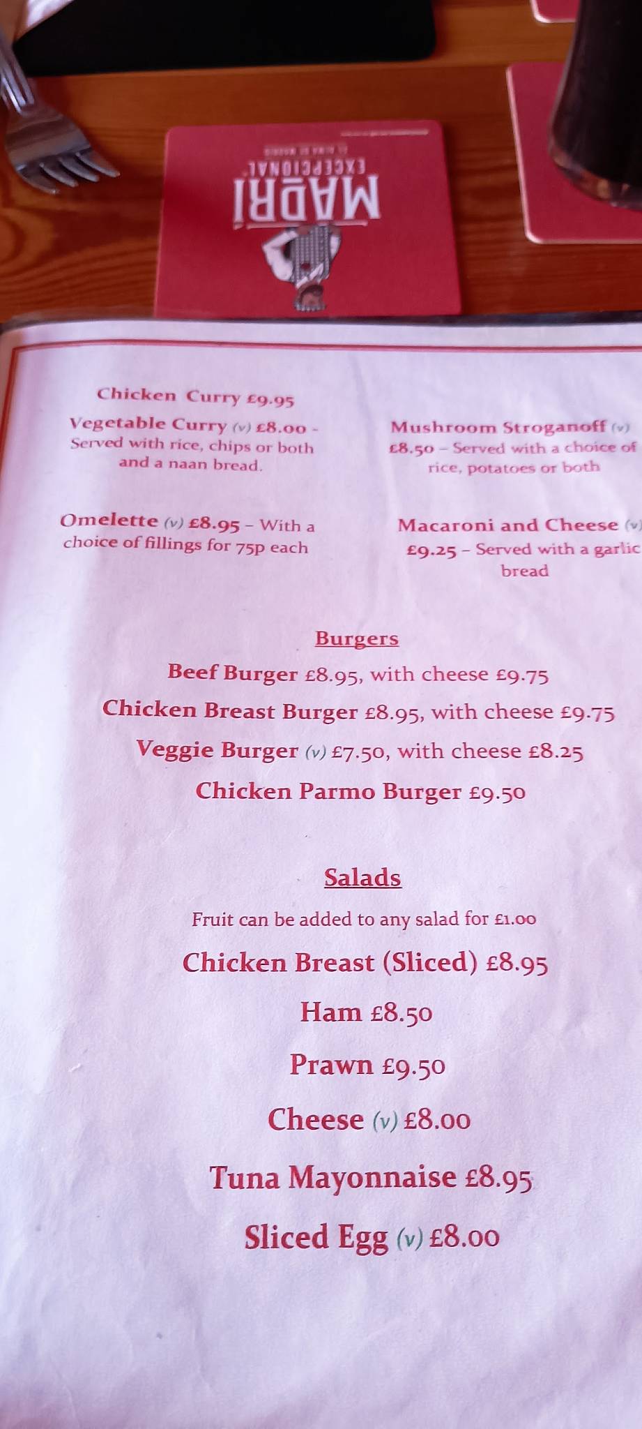 Menu at KasKane Cafe & Covells Bar, Skinningrove
