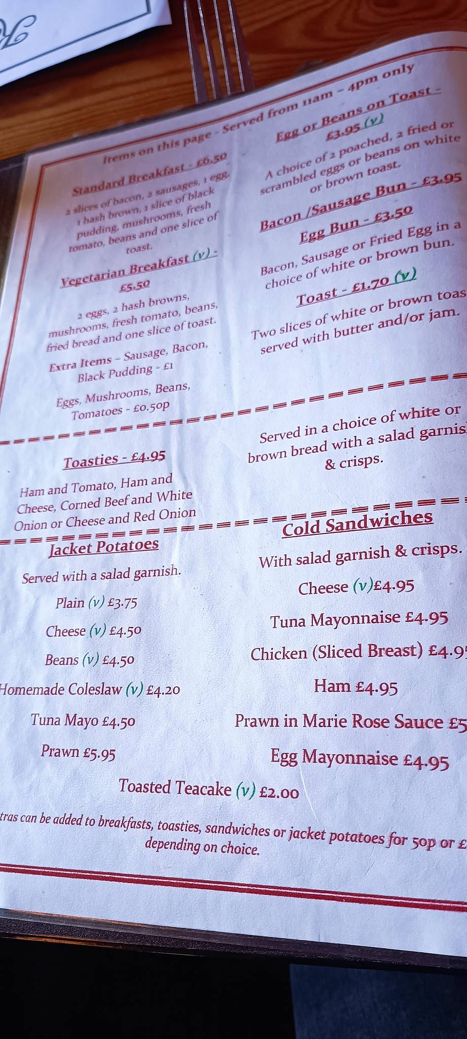 Menu at KasKane Cafe & Covells Bar, Skinningrove