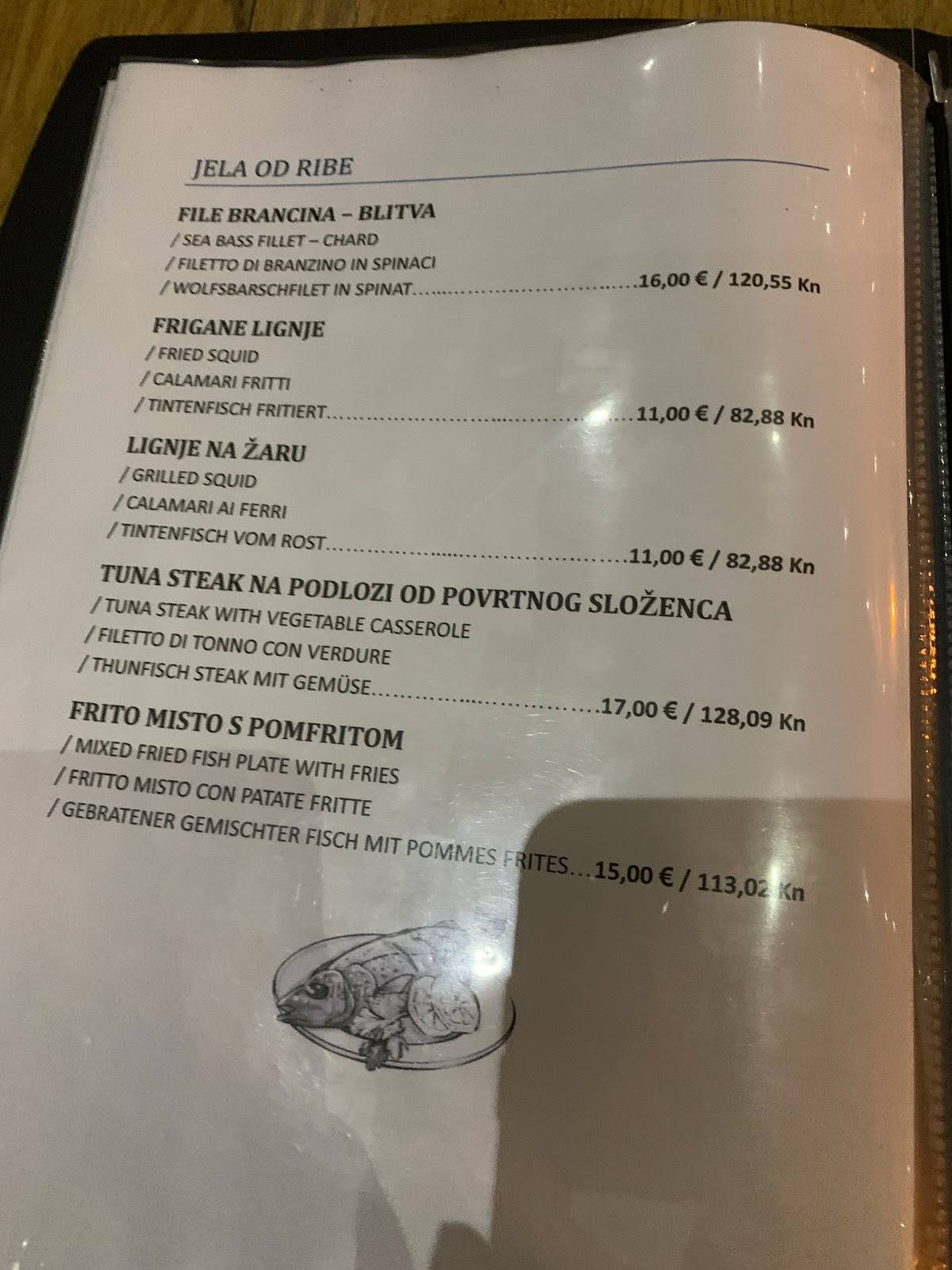 Menu at Restoran Bonaca restaurant, Kastav